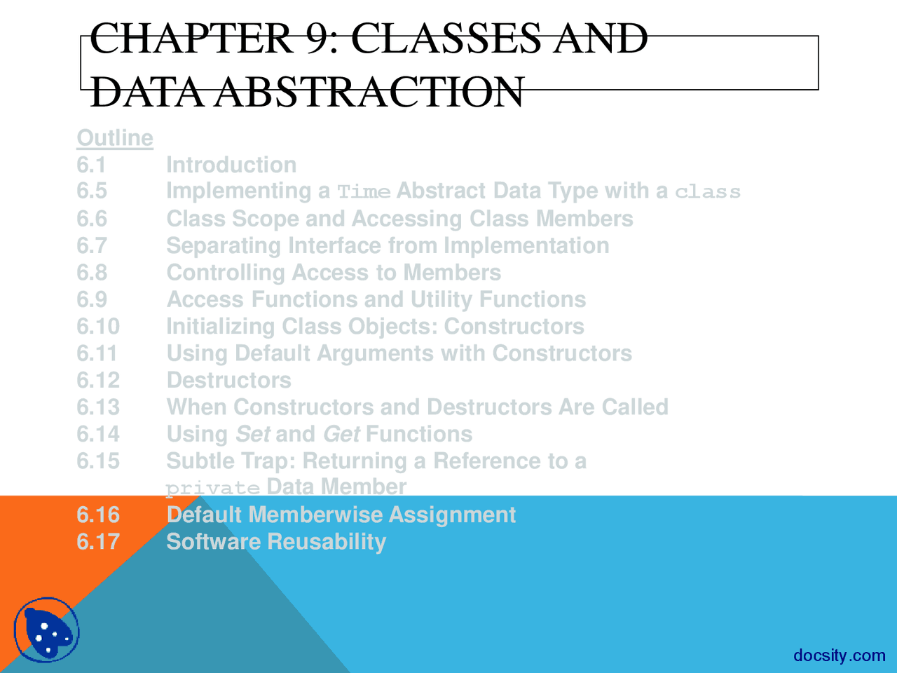 Classes And Data Abstraction Programming For Engineers Ii Lecture Slides Docsity