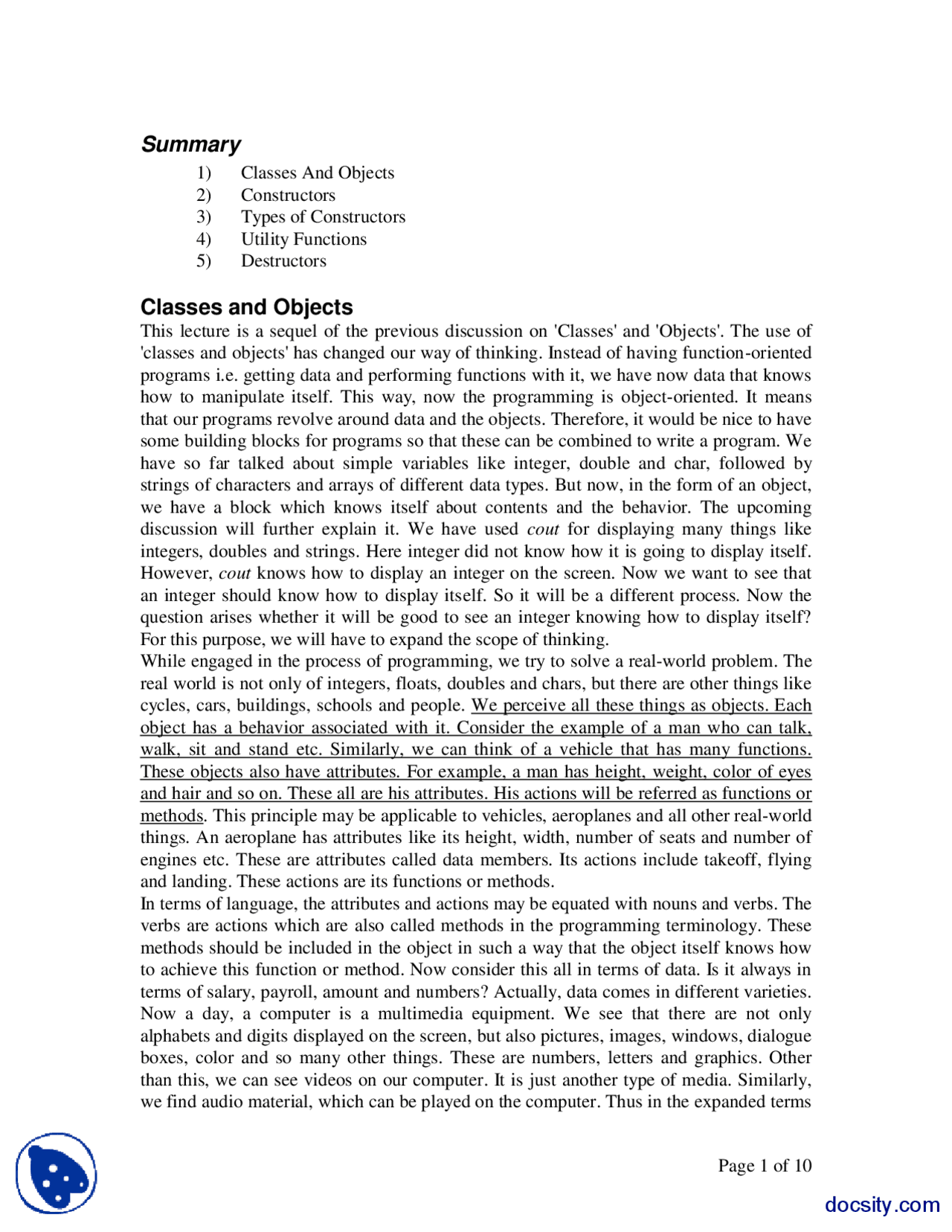 Classes And Objects 2 Programming For Engineers Ii Handout Ejercicios Programación Para