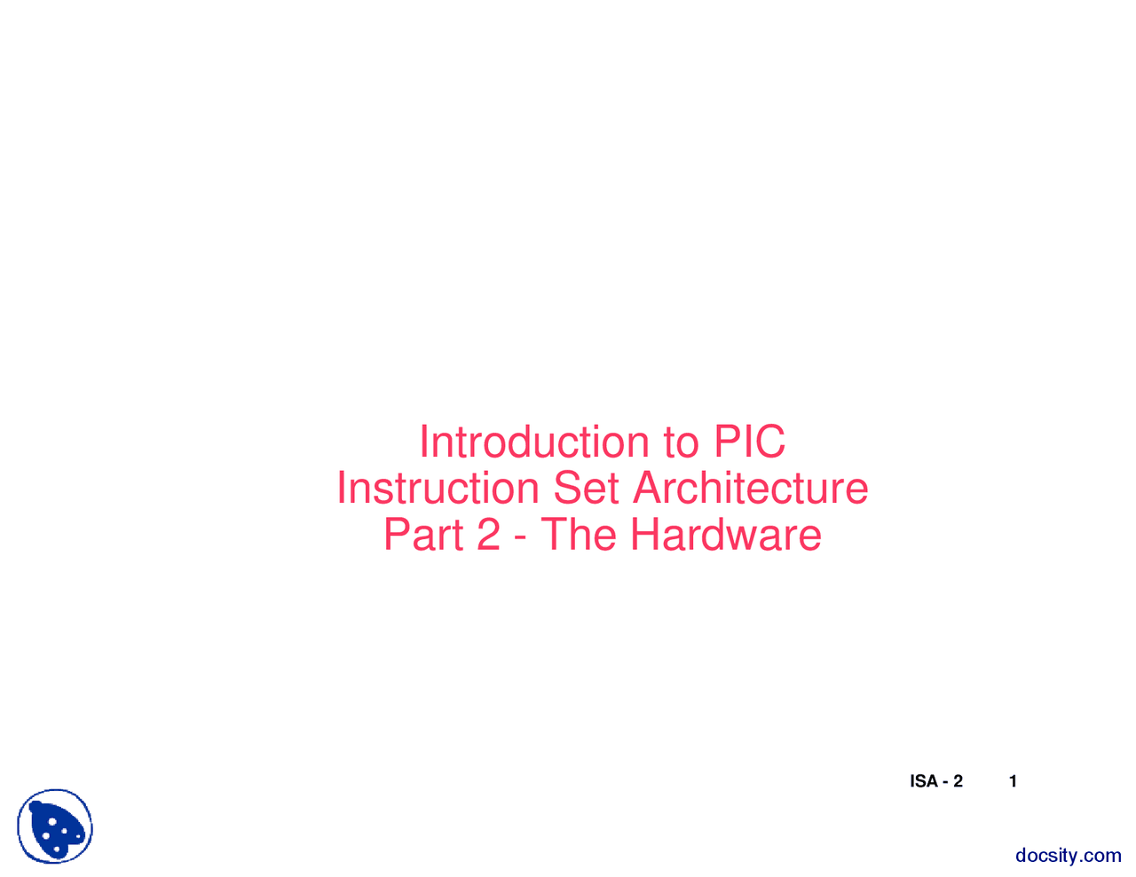 The Hardware Assembly Language Programming Lecture Slides Docsity