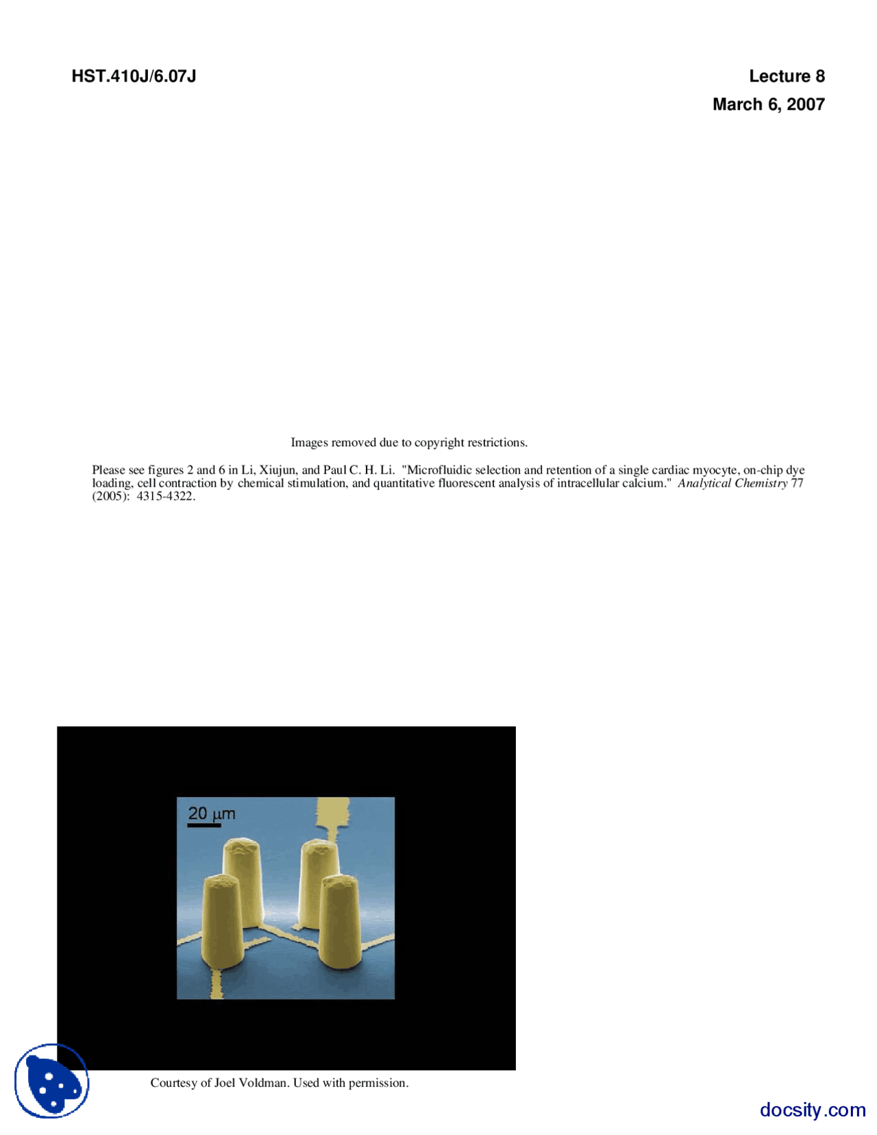 Cell Counter Micro Cellular Engineering Lecture Handout Docsity