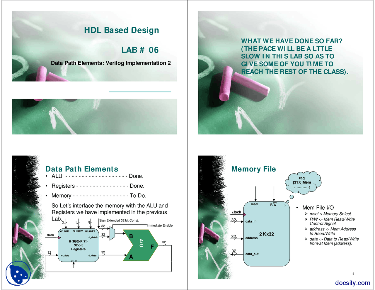 Data Path Elements Digital System Design Lab Mannual Docsity