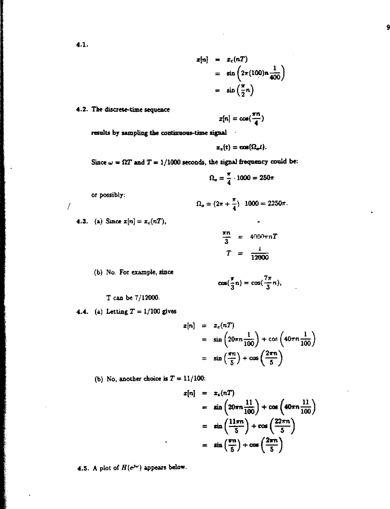 Sampling Ii Digital Signal Processing Assignment Solution Docsity