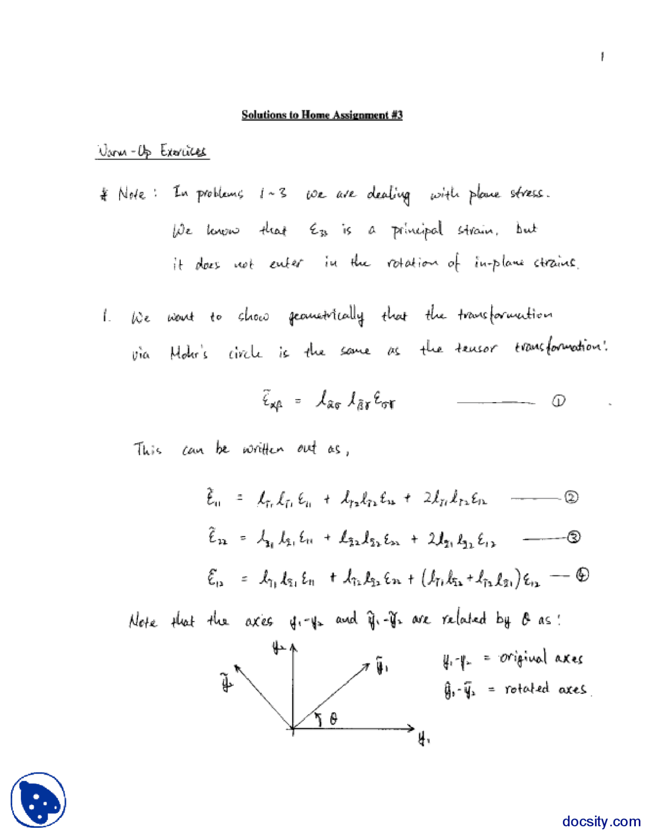 Plane Stress Material And Structures Assignment Solution Docsity