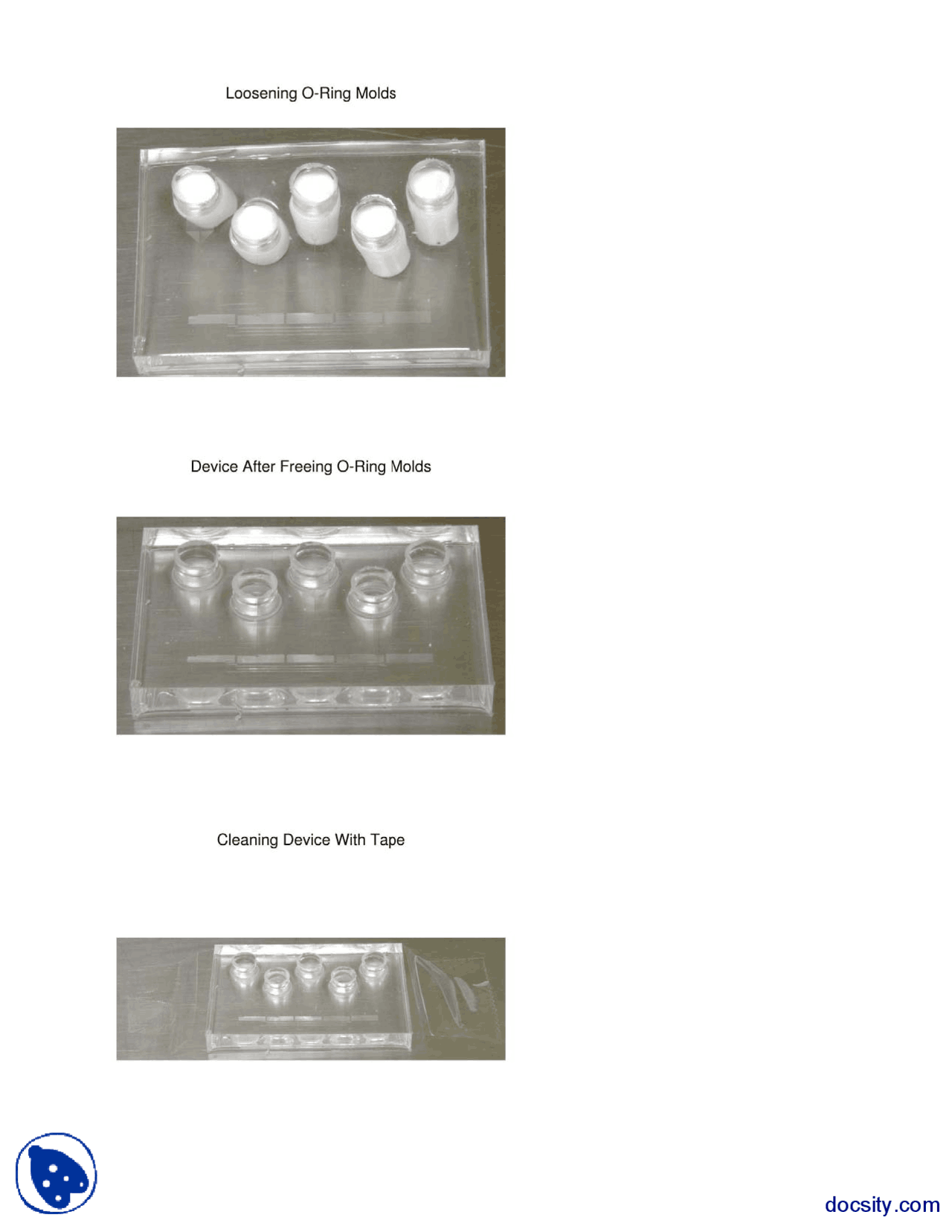 O Rings Molds Micro Cellular Engineering Lecture Handout Exercises