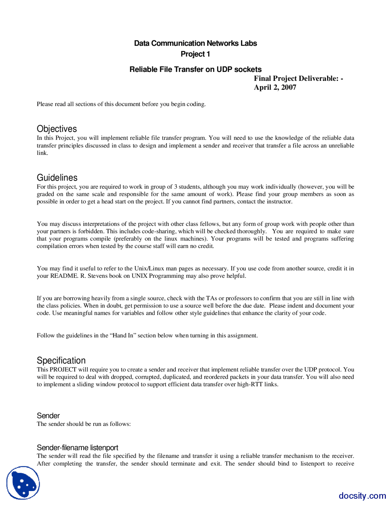 Reliable File Transfer On Udp Sockets Data Communication Network Lab Mannual Exercises Data
