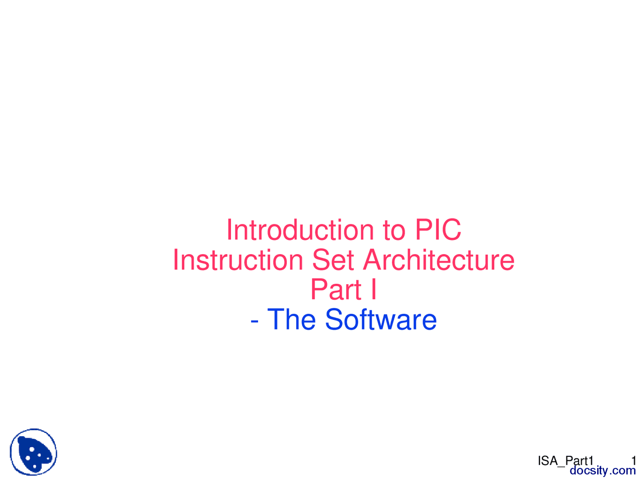 The Software Assembly Language Programming Lecture Slides Docsity