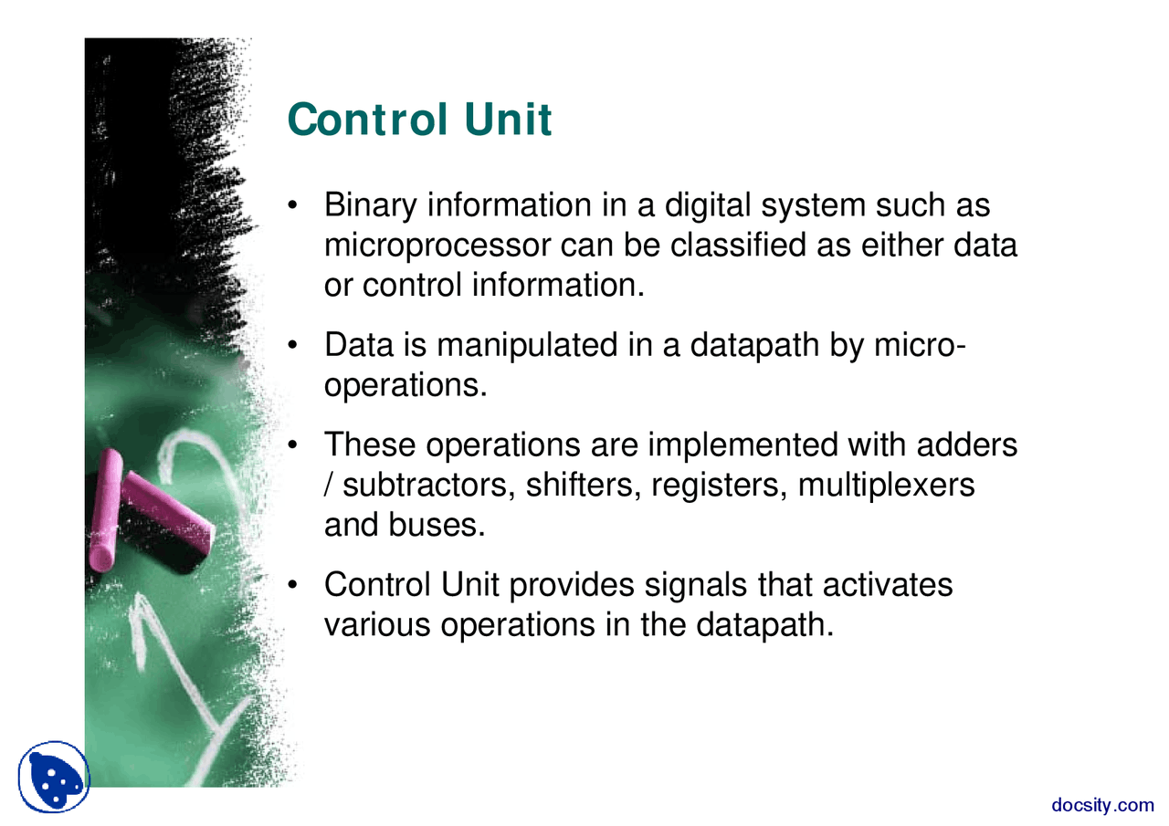 Control Unit-Digital System Design-Lab Mannual - Docsity