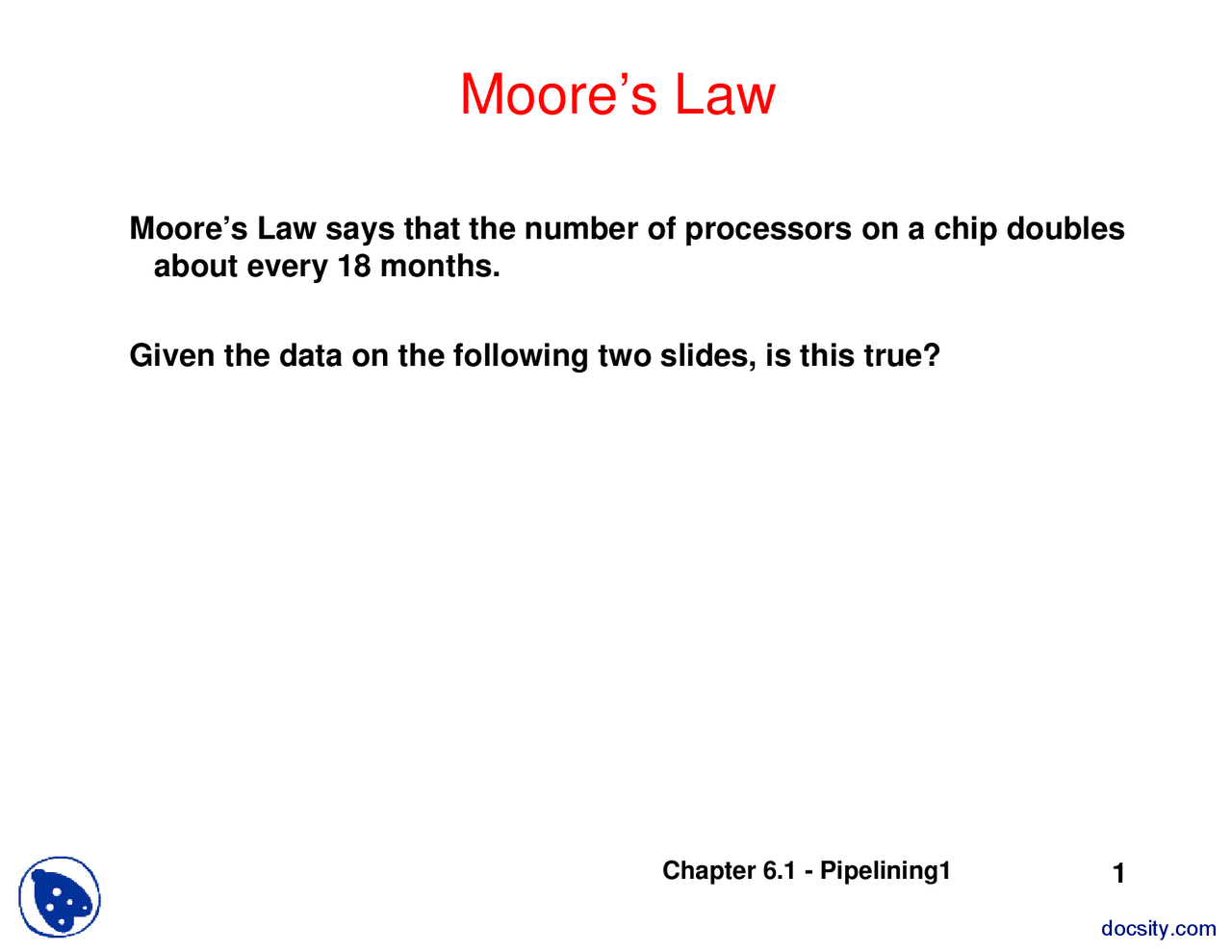 Pipelining Part 1 Assembly Language Programming Lecture Slides Docsity