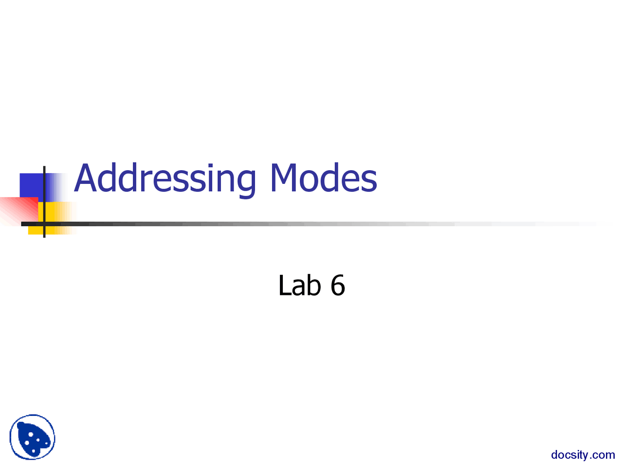 Addressing Modes Part 1 Assembly Language Programming Lab Slides Docsity