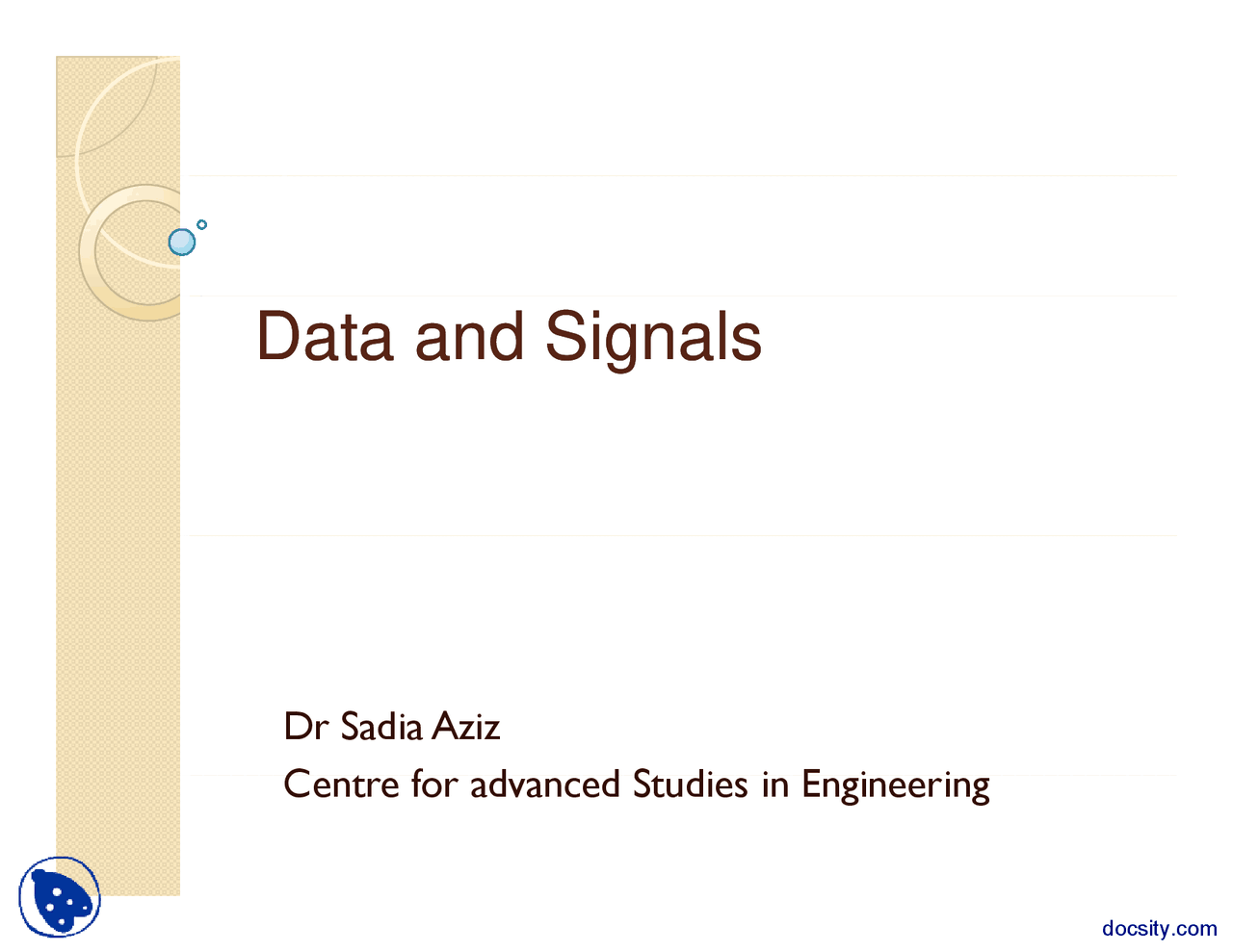 Data And Signals Advanced Data Communication Systems Lecture Slides