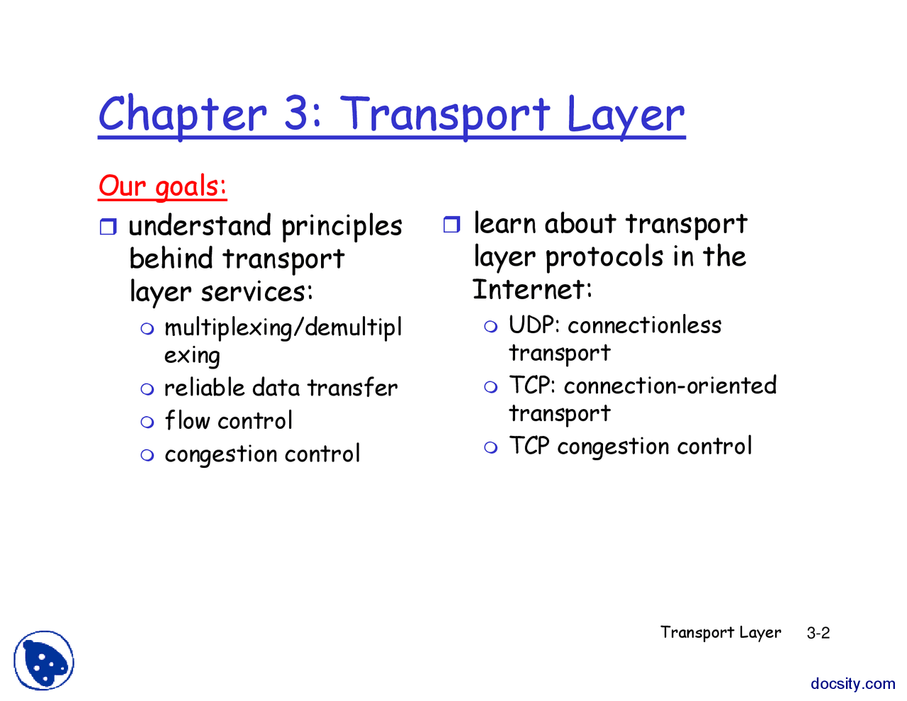 Transport Layer Data Communication Systems Lecture Slides Docsity