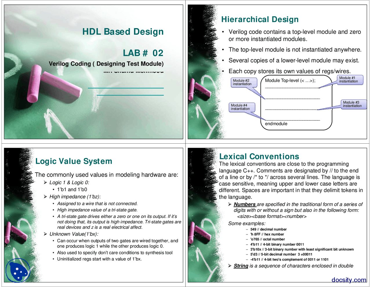 Hierarchical Design Digital System Design Lab Mannual Docsity