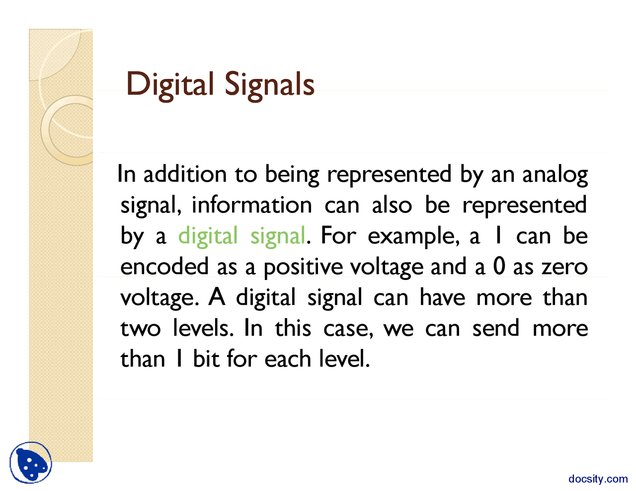 Digital Signals Part 1 Advanced Data Communication Systems Lecture