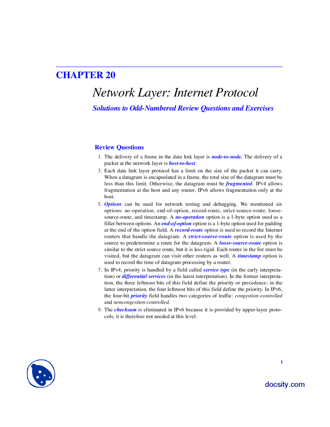 Internet Protocol Data Communication Systems Assignment Solution Docsity
