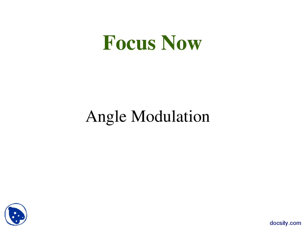 Angle Modulation Communication Systems Lecture Slides Docsity