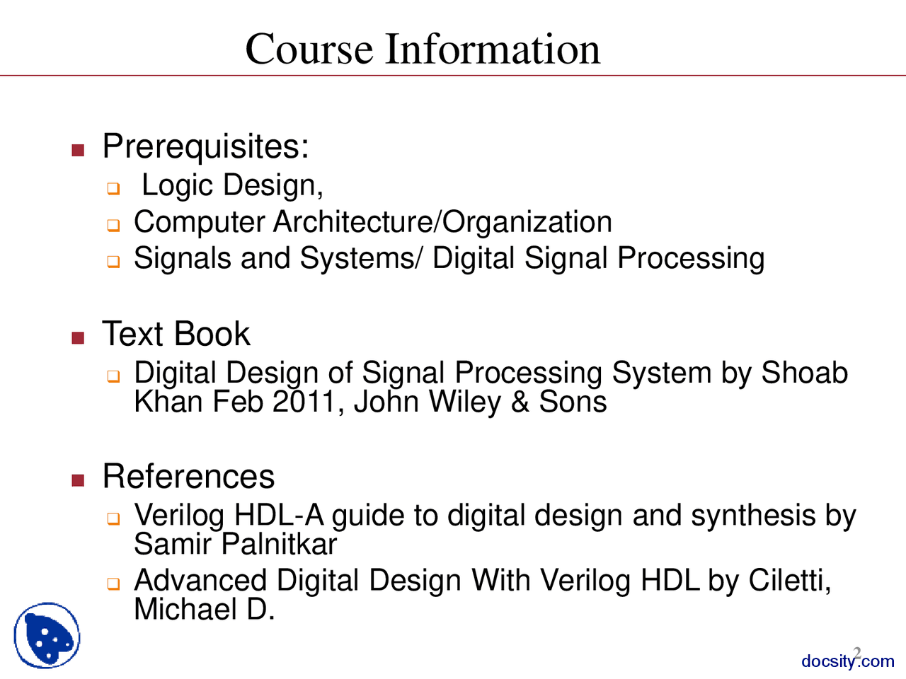 Digital Systems In Dsp Applications Advanced Data Communication Systems Lecture Slides Docsity