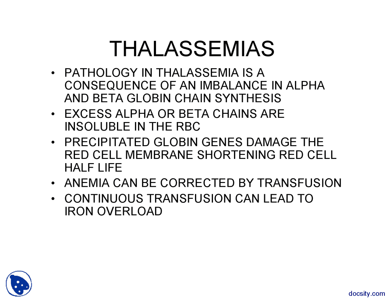 Thalassemias Part 2-Medical Genetics-Lecture Handout - Docsity