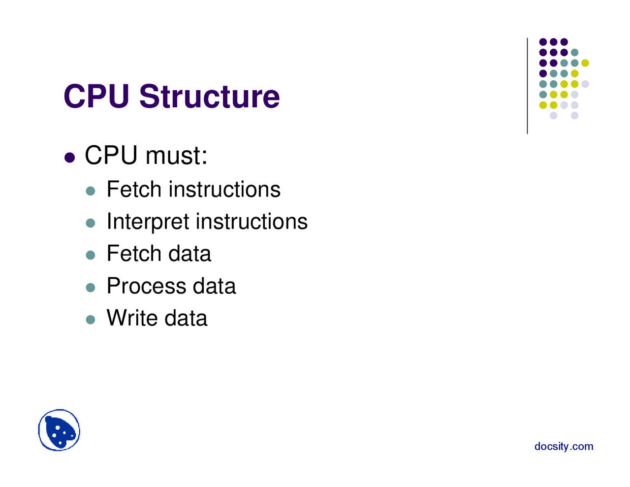 CPU Structure-Microprocessor and Computer Architecture-Lecture Slides - Docsity