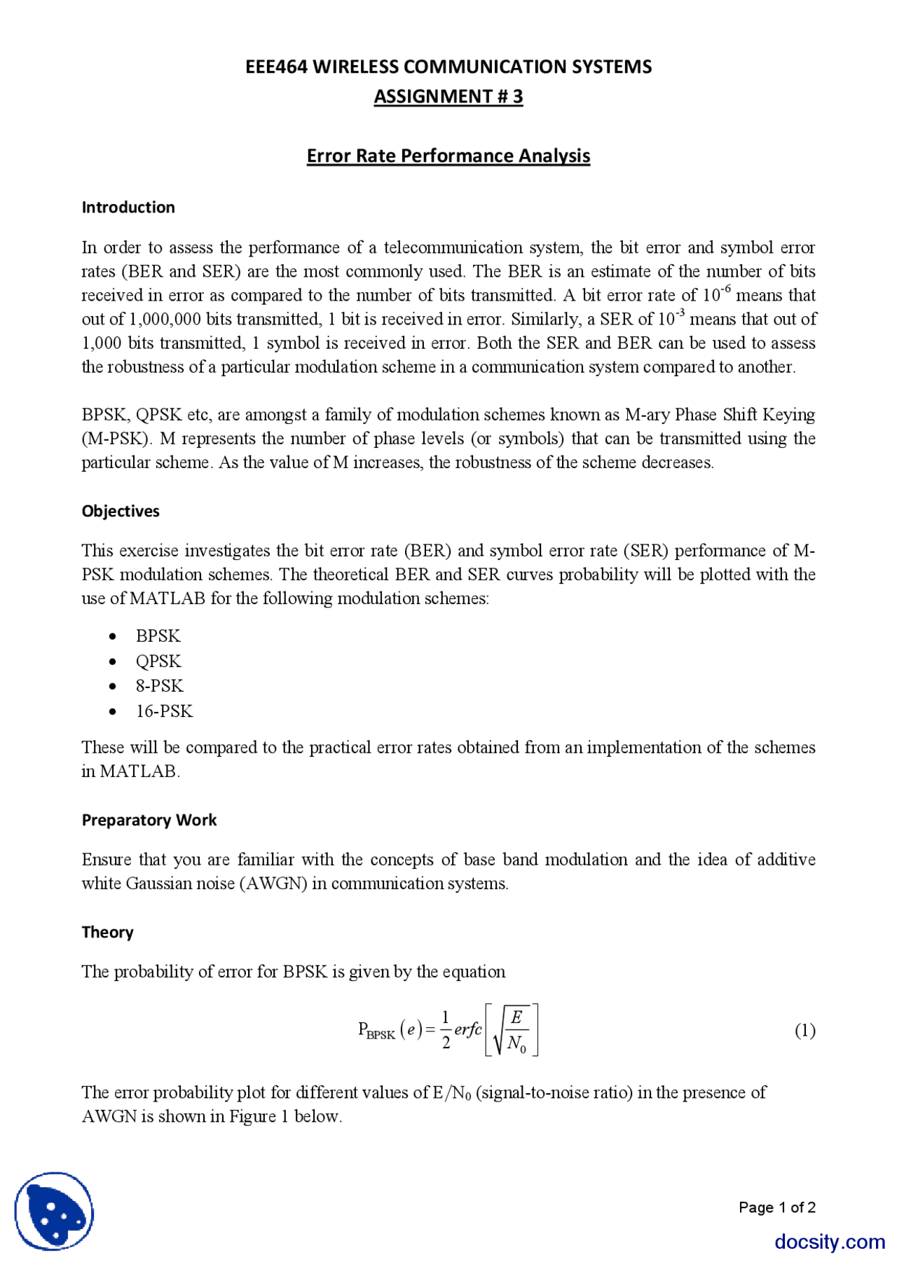Bit Error And Symbol Error Rates-Wireless Communication Systems ...