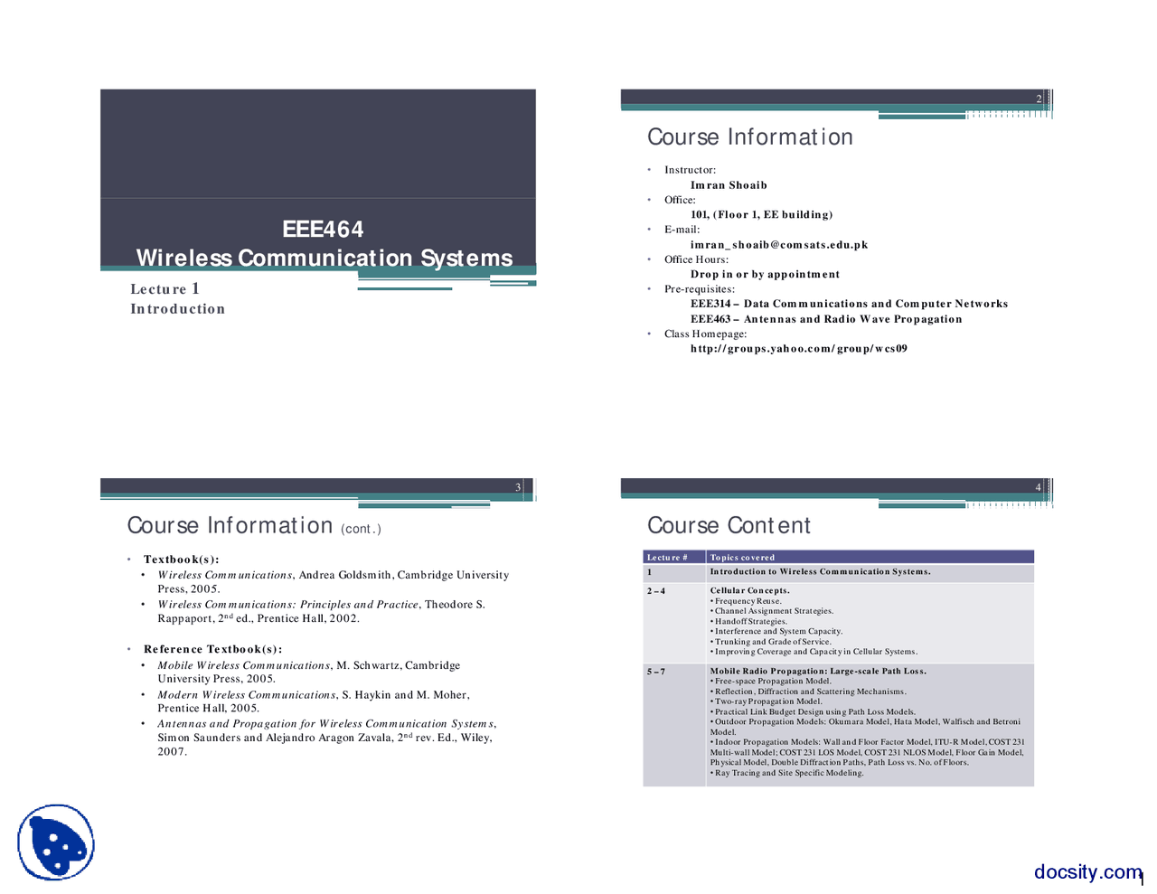 Wireless Communication Systems Introduction And Overview Docsity