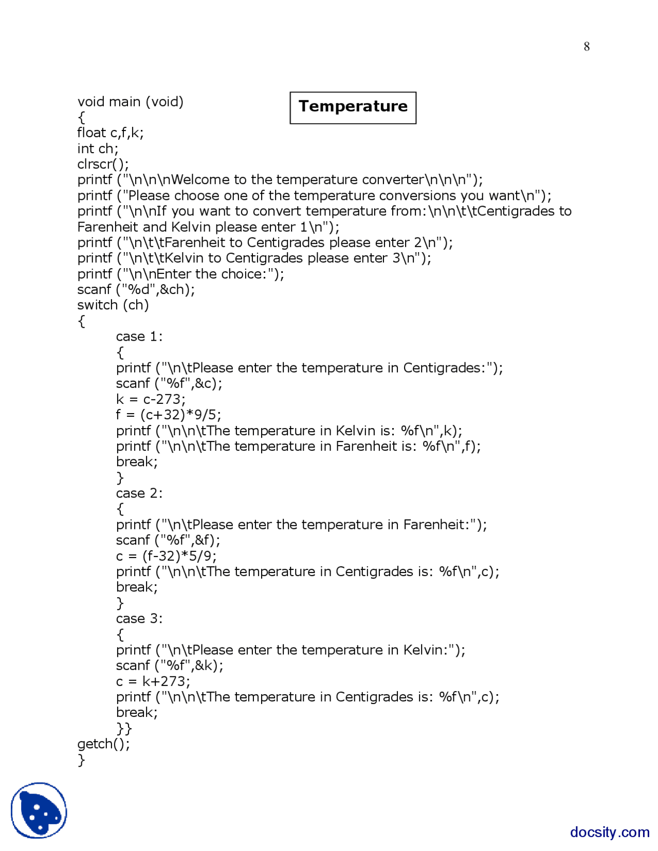 Temperature-Computer Fundamentals and Programming-Coding Assignment ...