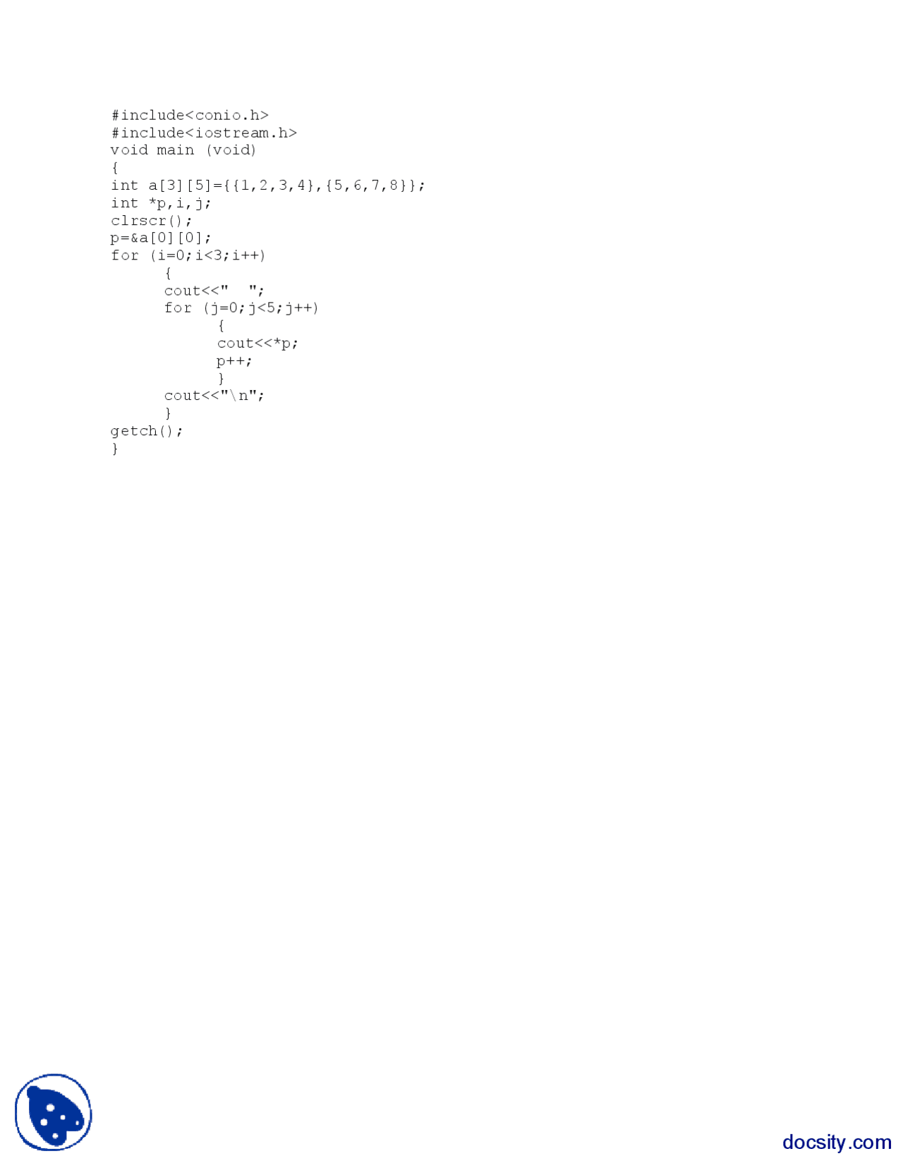 2d Arrays Data Structures And Representation Assigment Docsity