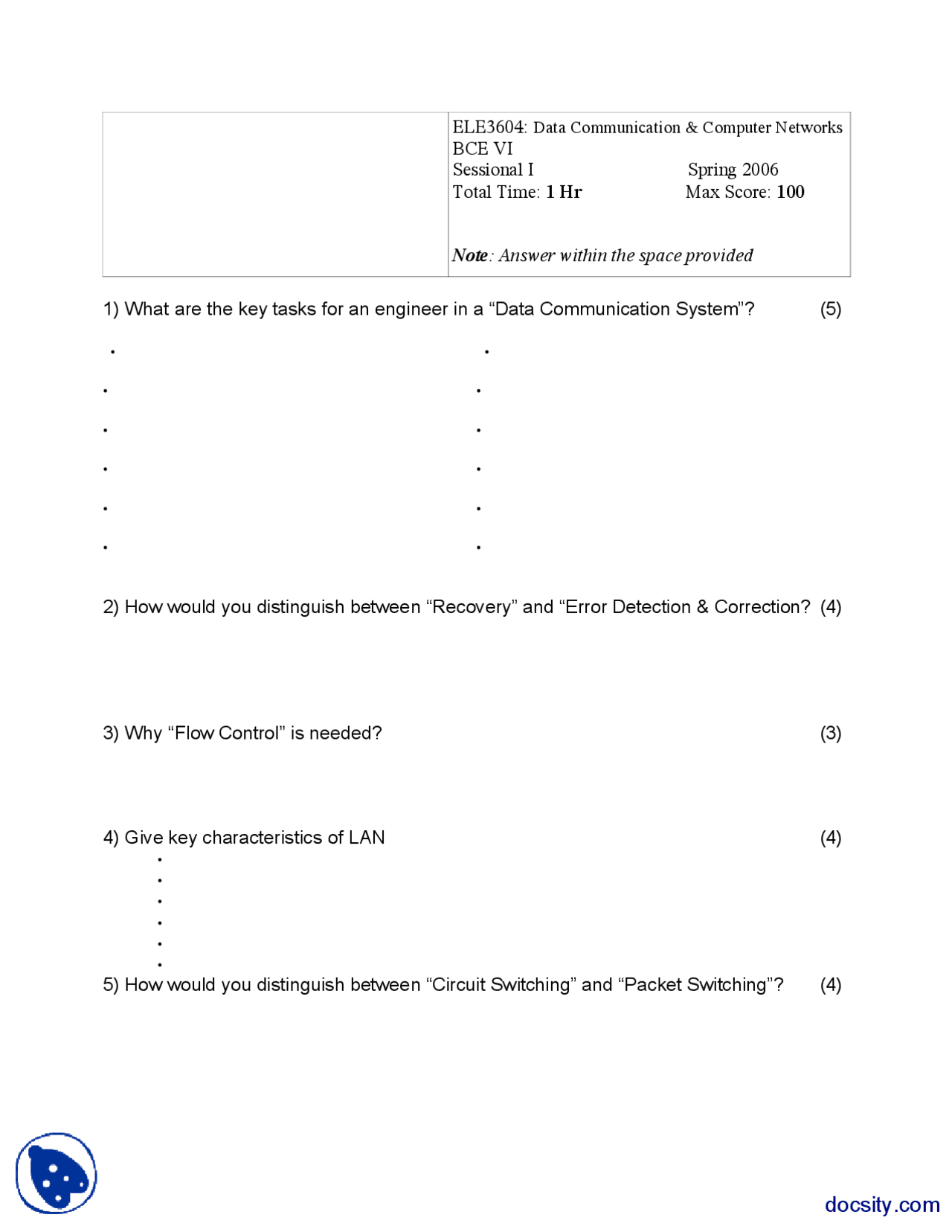 Recovery Error Detection And Correction Wireless Networking Lan And Computer Networks Quiz 9814