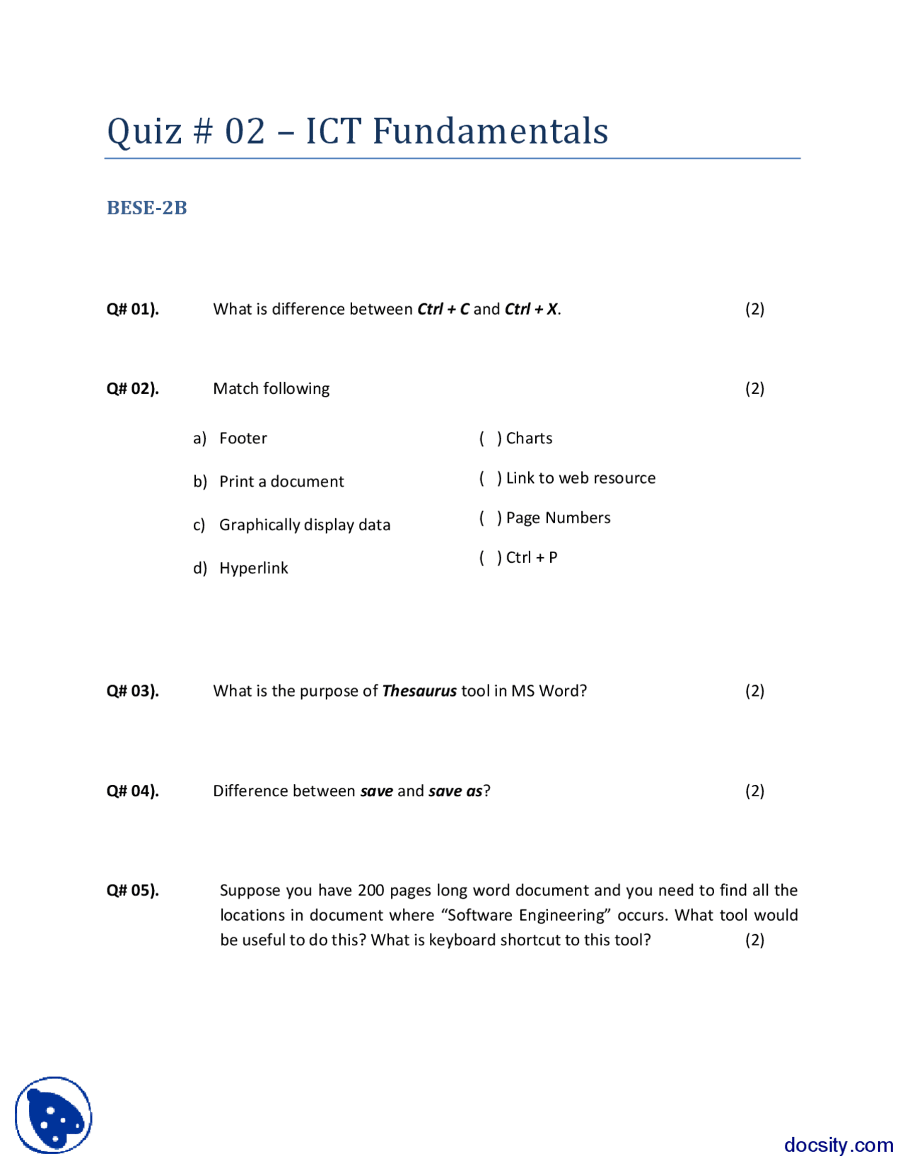 Basics of Microsoft Word-Fundamentals of Computers and Information ...