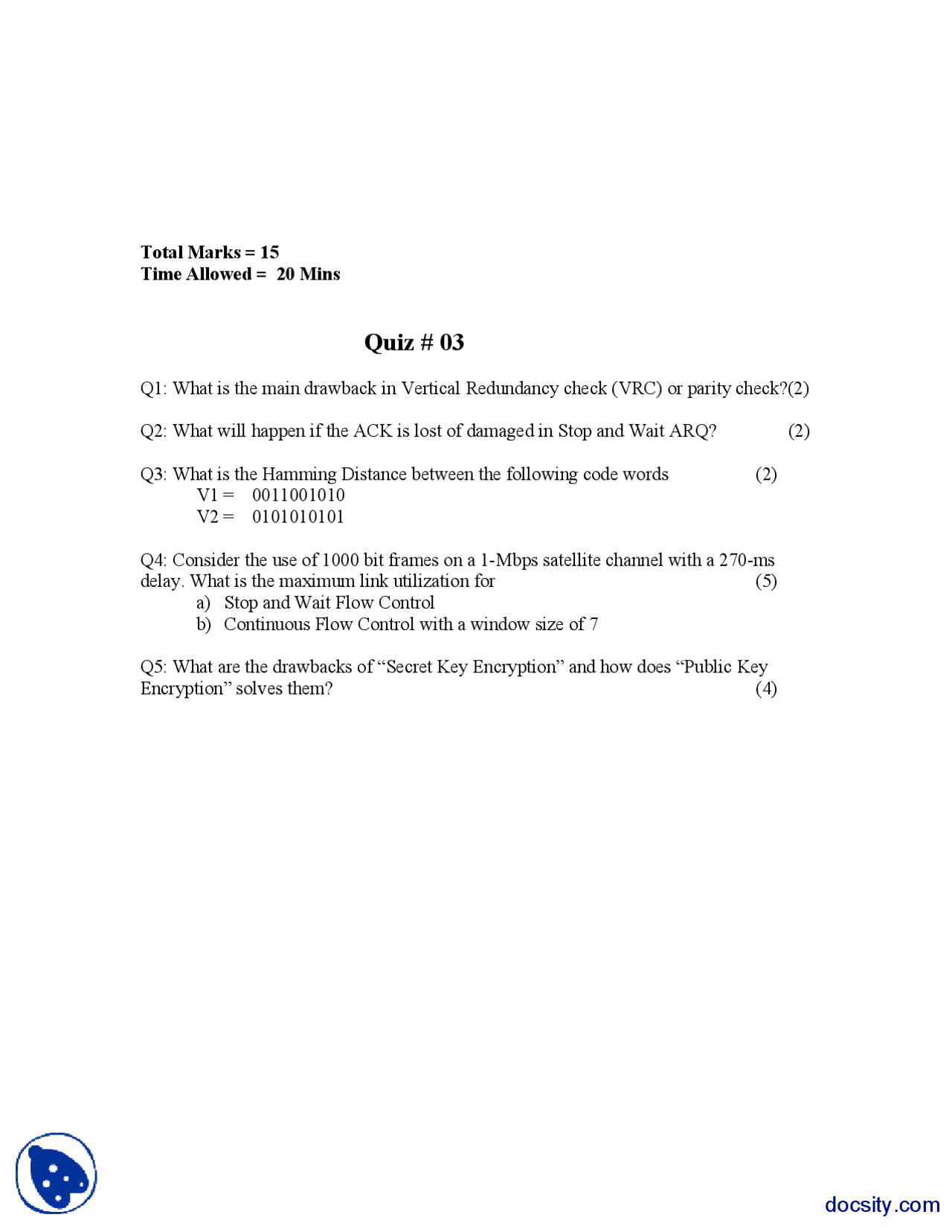 Vertical Redundancy Check, Parity Check-Wireless Networking, LAN and ...