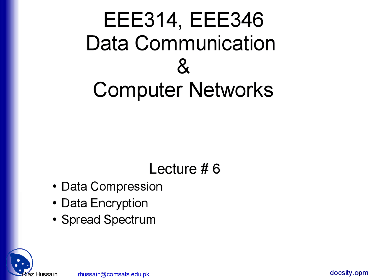 Data Compression, Data Encryption, Spread Spectrum-Wireless Networking, LAN and Computer ...
