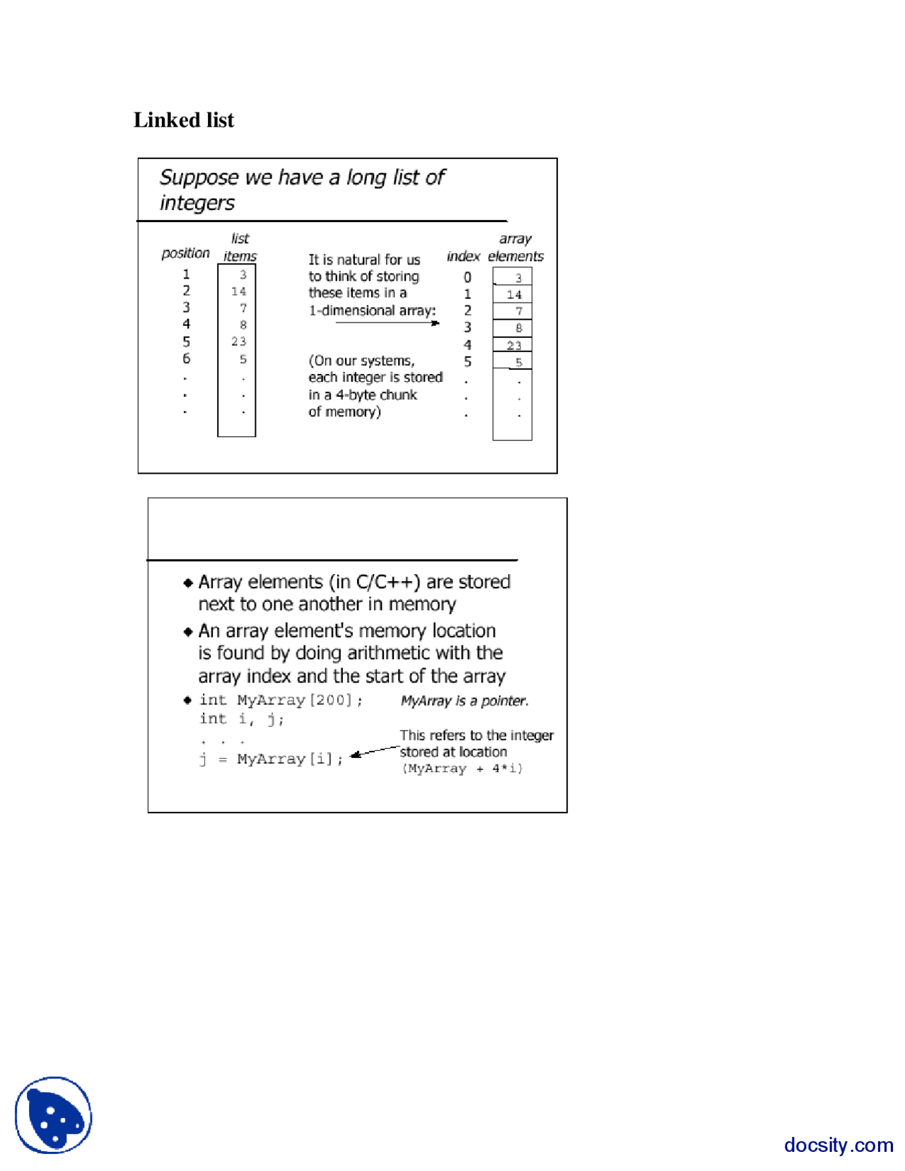 Linked Lists 2 Data Structures And Representation Lecture Slides Docsity 9140