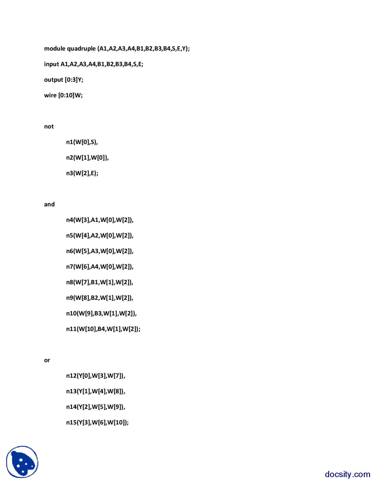 Module Quadruple-Digital Logic Design-Assignment Solution - Docsity