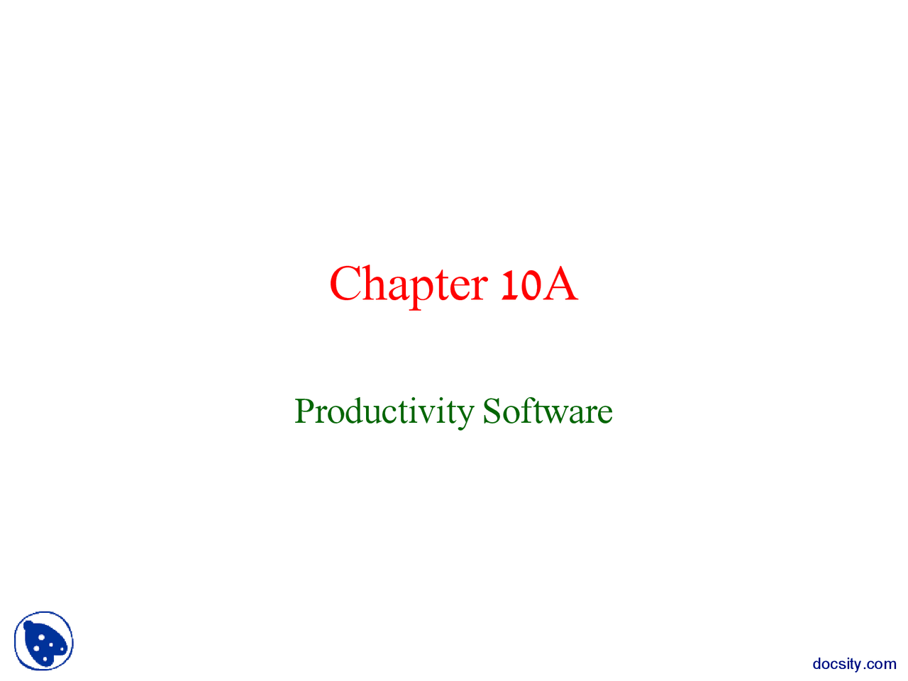 Productivity Software Information And Computer Technology Lecture