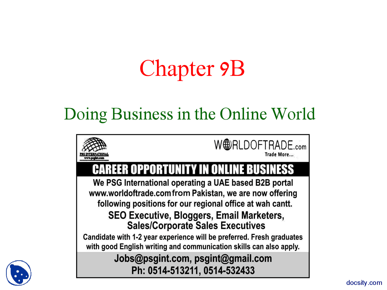 Doing Business in the Online World-Information and Computer Technology-Lecture Slides | Slides ...