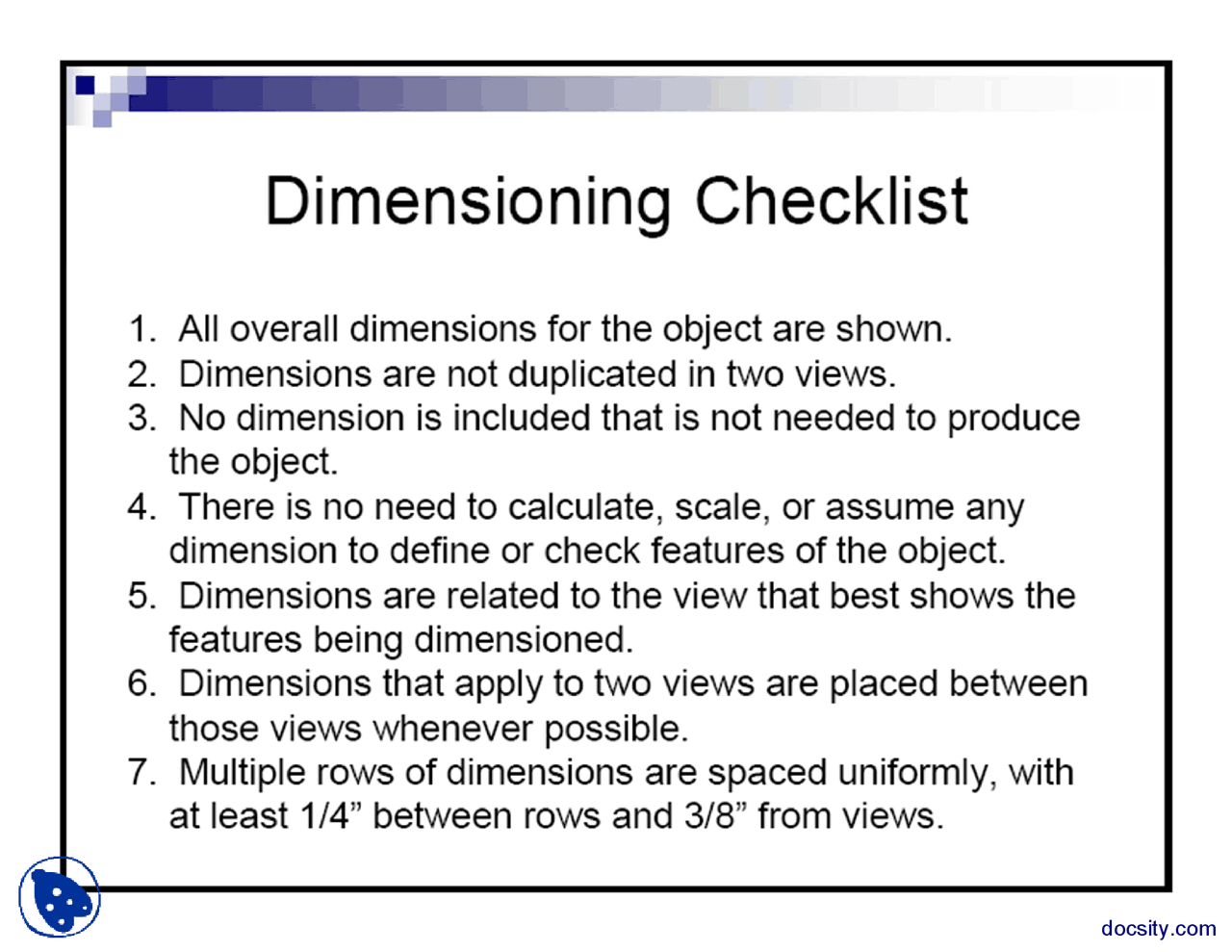 Dimensioning Part 5 Computer Aided Drawing Lecture Slides Docsity