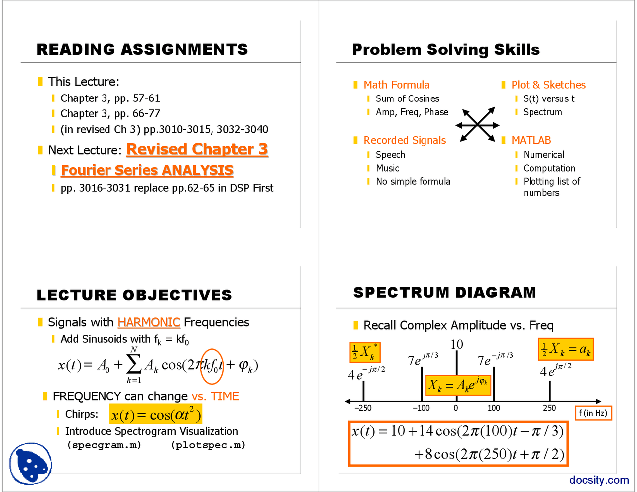 Problem Solving Skills Signals And Systems Basics Lectue Slides Docsity
