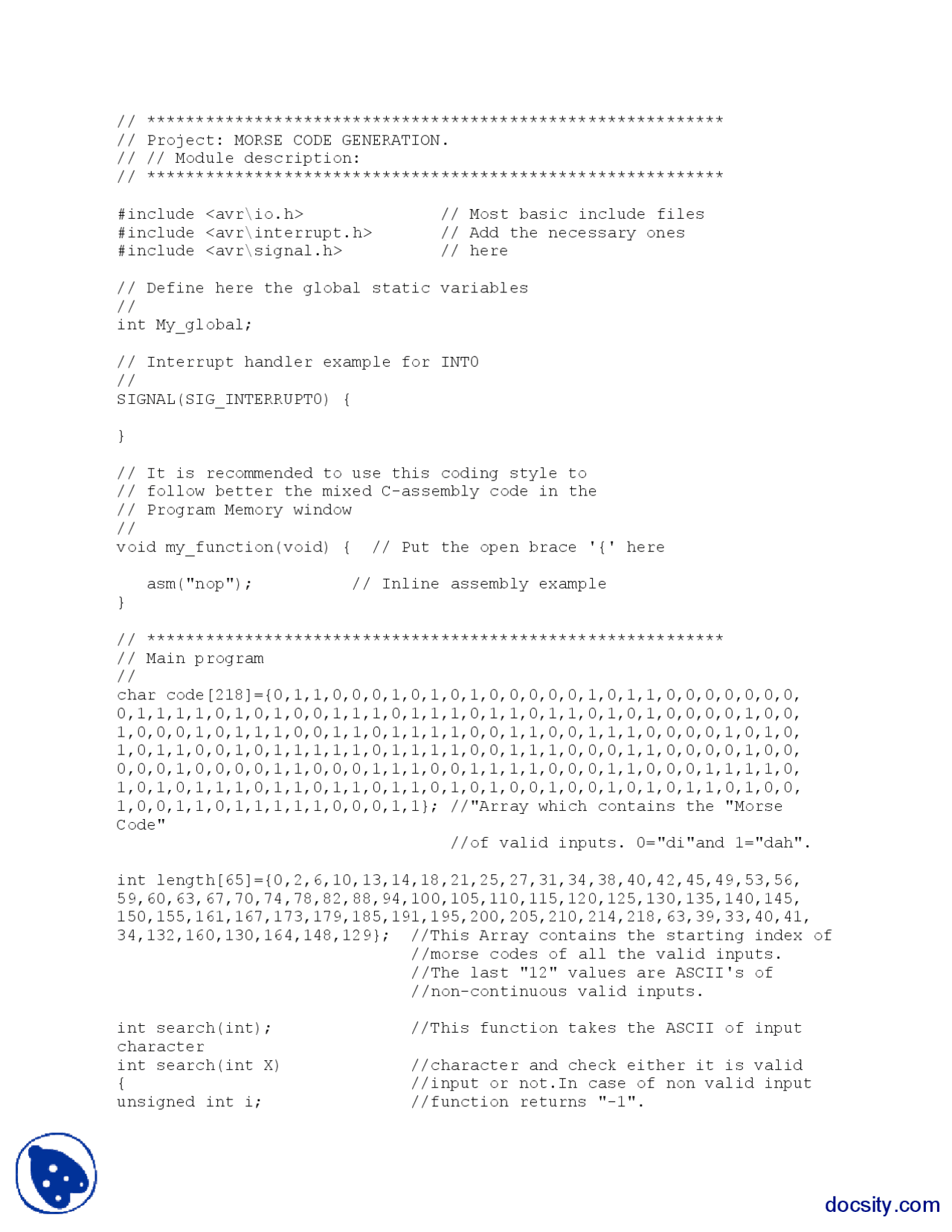 2D Array I-Microprocessor-Assignment Codes - Docsity