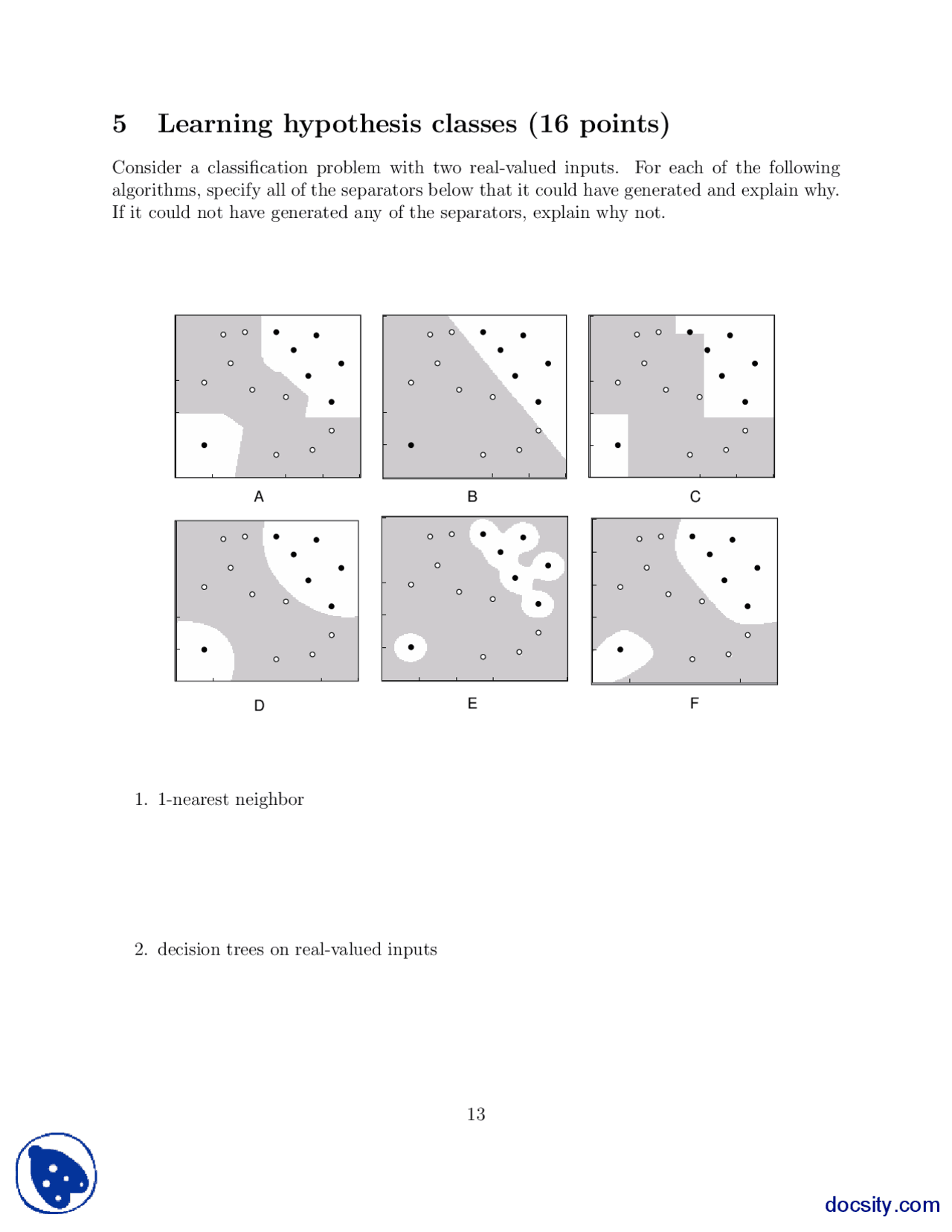 Classes Part 1 Artificial Intelligence Quiz Docsity