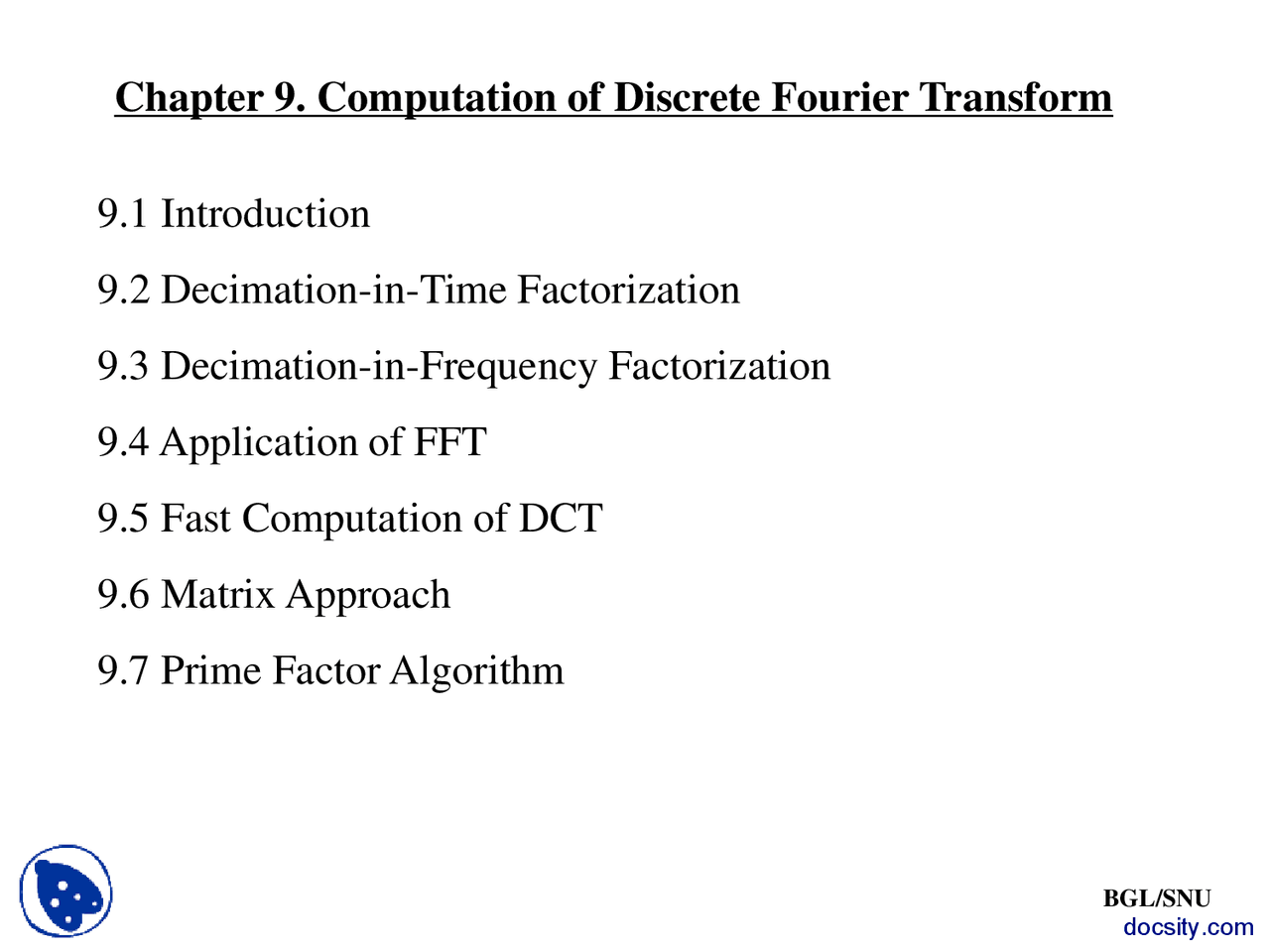Computation Of Discrete Fourier Transform Signals And Systems Lectue