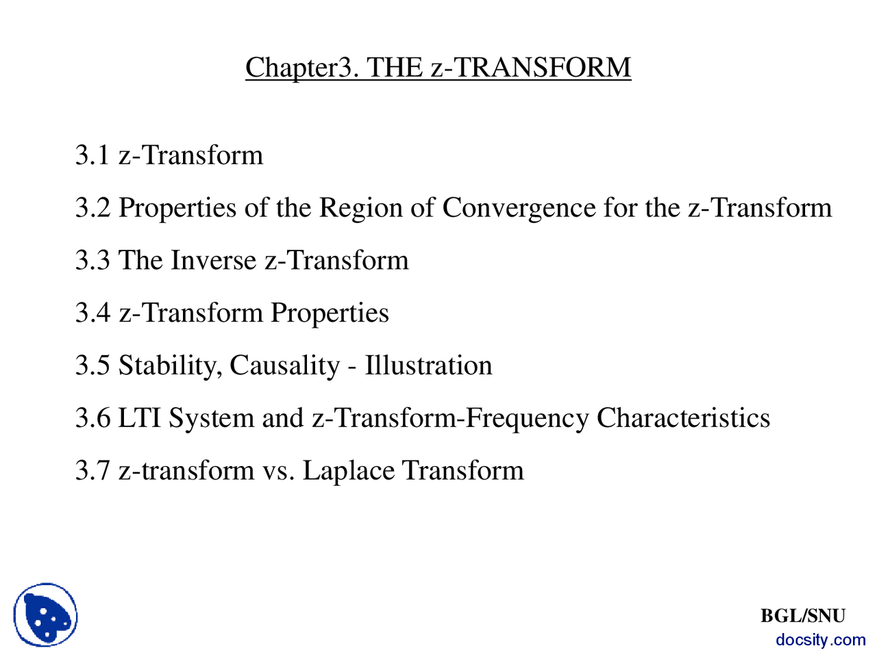 Z Transform Signals And Systems Lectue Slides Docsity