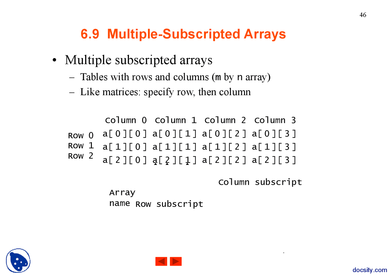 Multiple Array Fundamentals Of Computer Lecture Slides Docsity 5634
