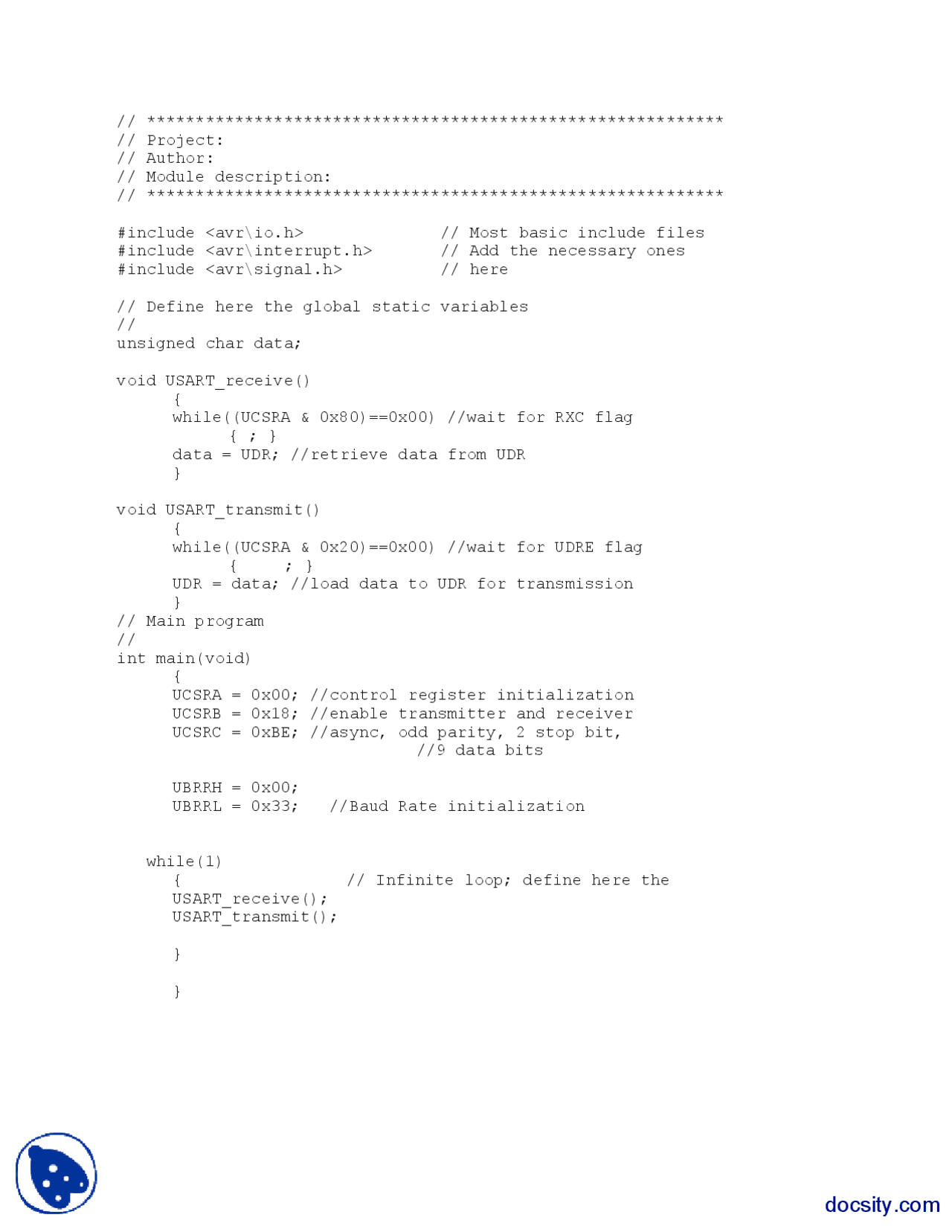 Uart Microprocessor Assignment Codes Docsity