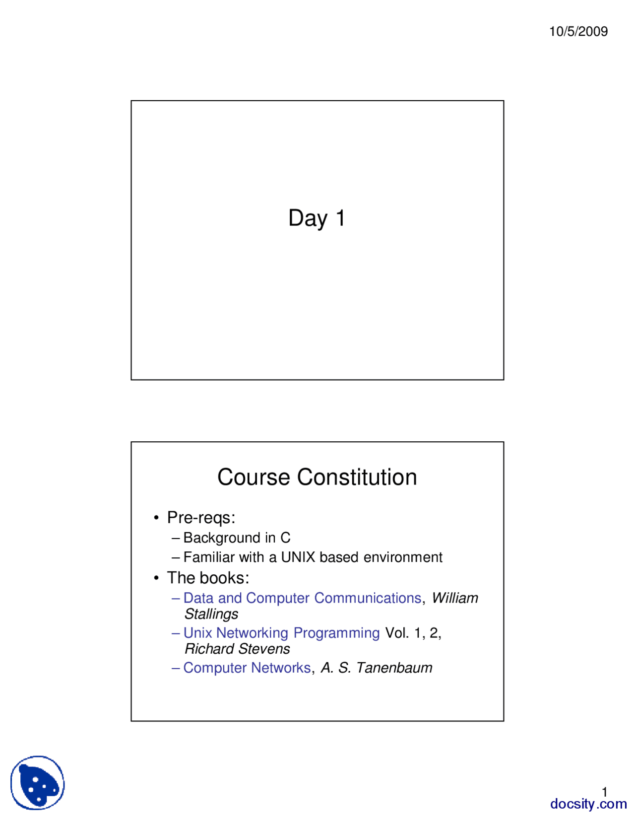 Course Constitution Network Programming Lecture Slides Docsity