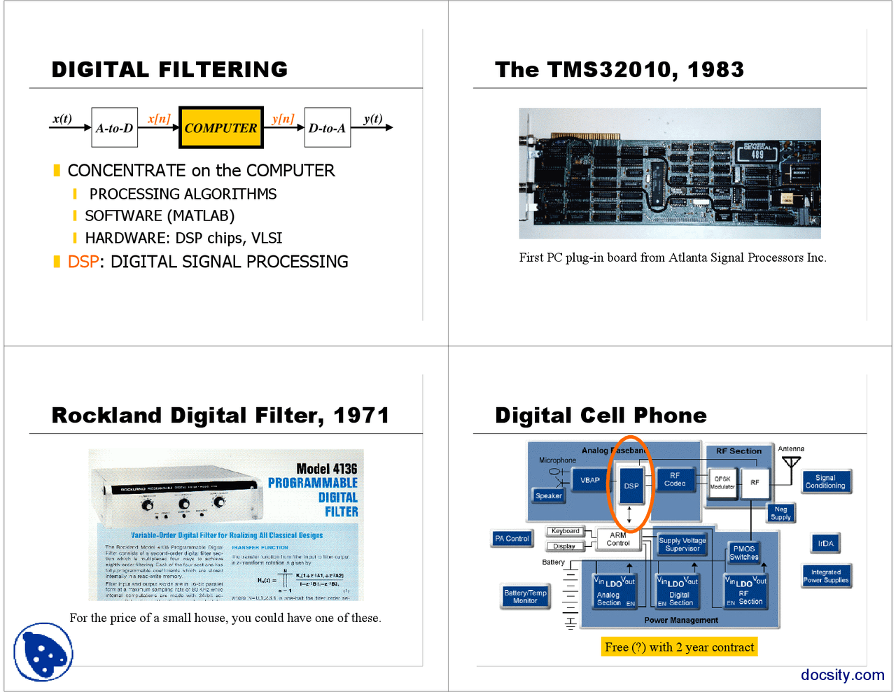 Digital Cell Phone Signals And Systems Basics Lectue Slides Docsity