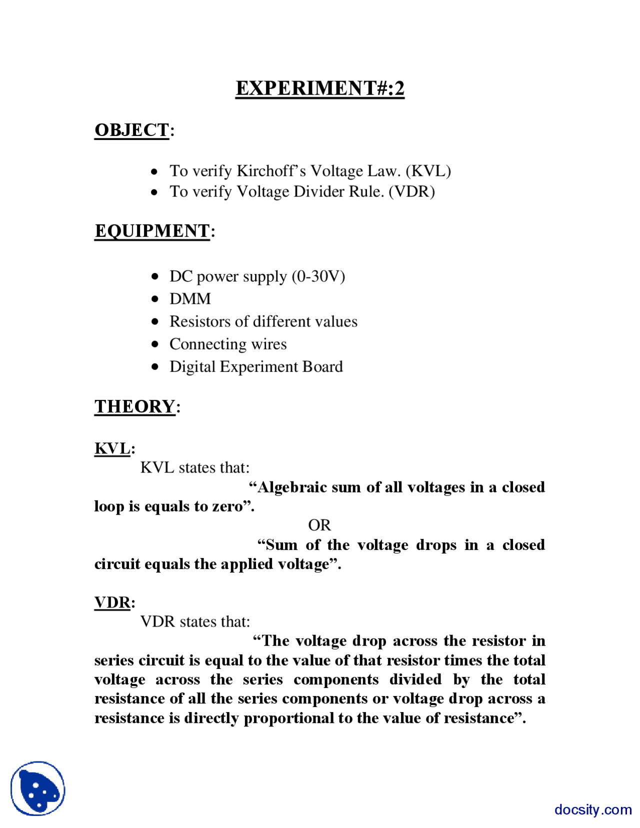 Physics Report Physics Lab Report Docsity
