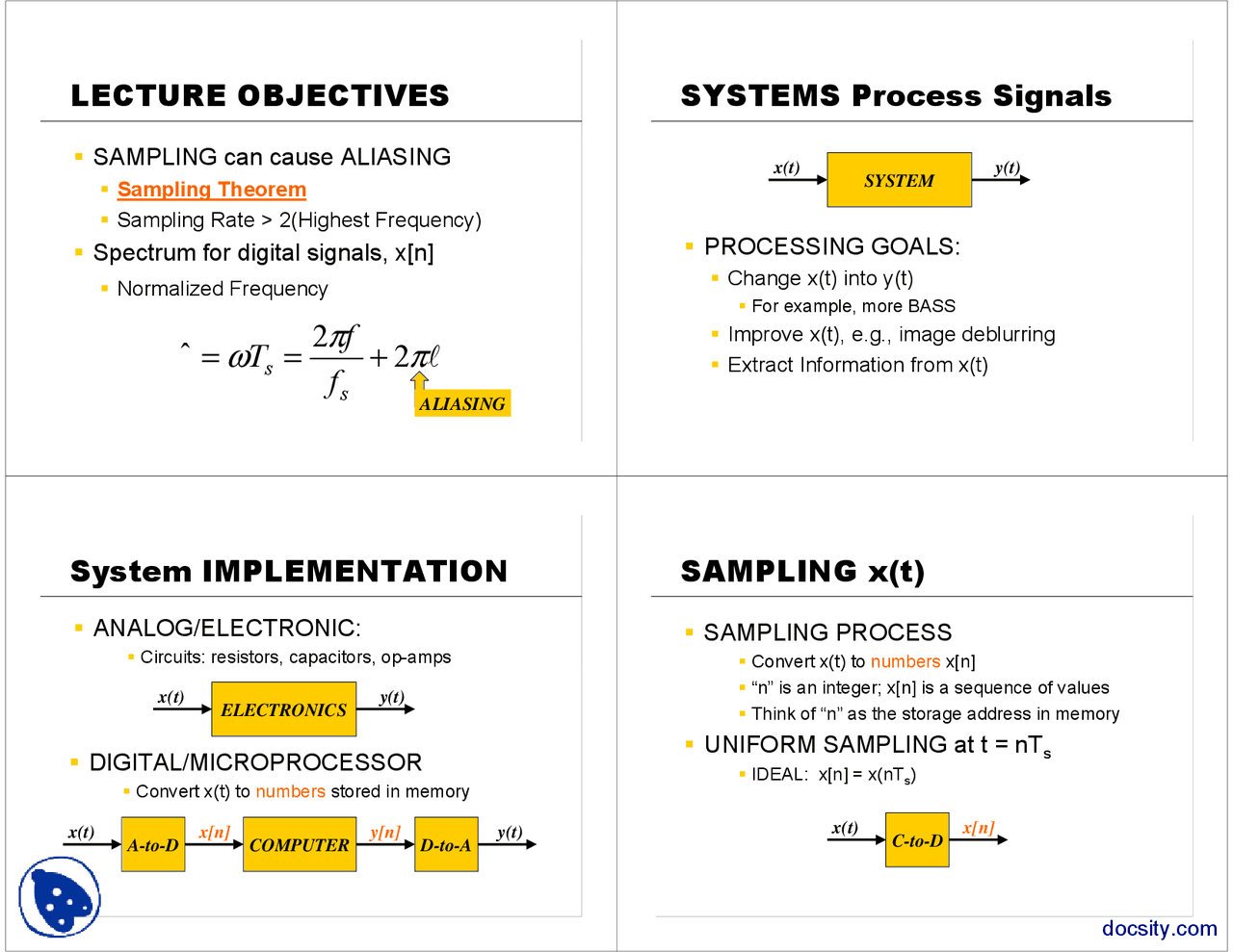 Process Signals Signals And Systems Lectue Slides Docsity