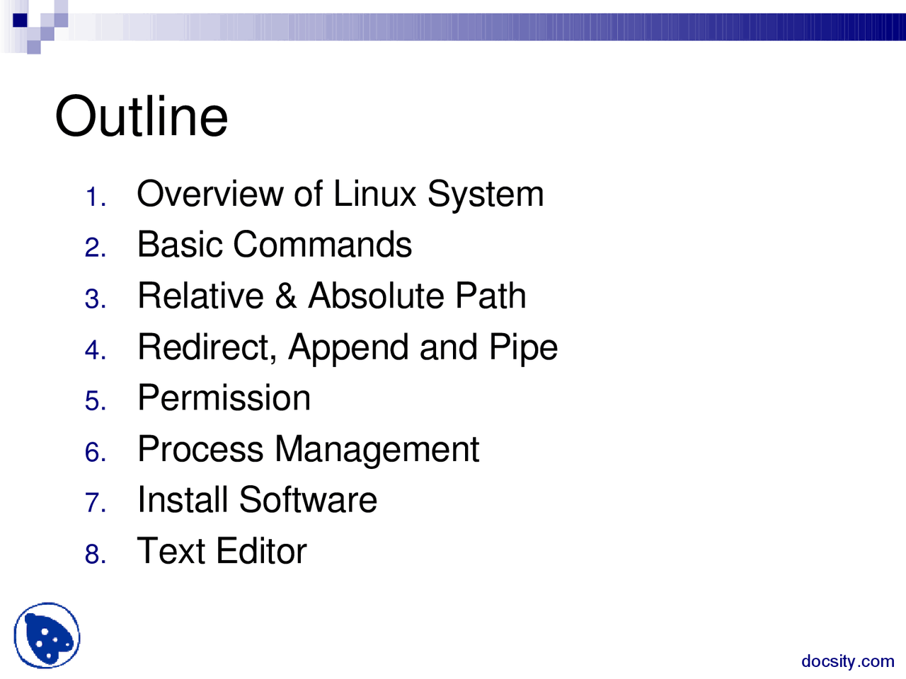 Linux System Fundamentals Lecture Handout Docsity