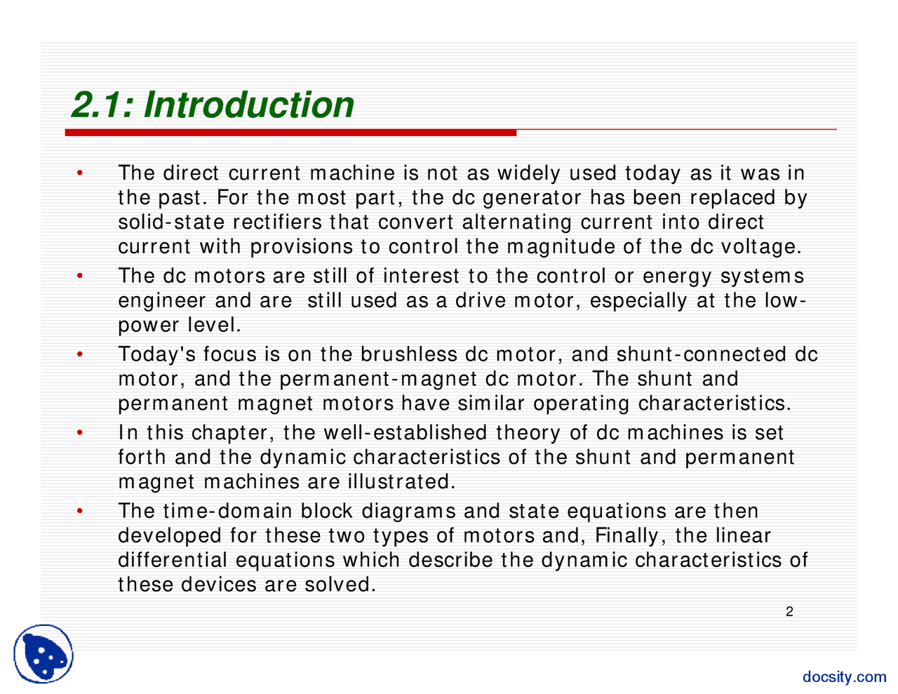 Elementary Direct Current Machine-Electro Mechanical Systems-Lecture ...