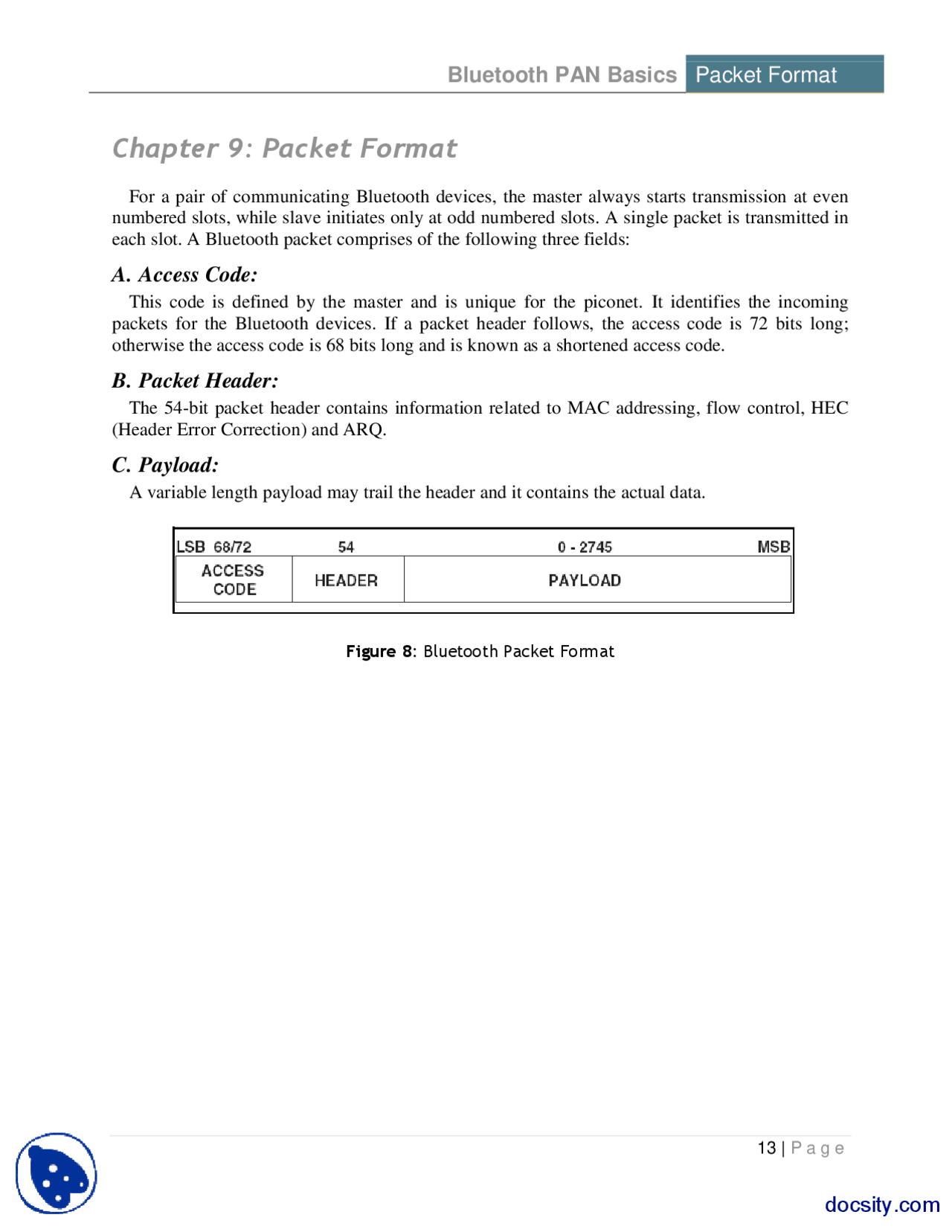 Packet Format Network Programming Project Bluetooth Pan Report Docsity