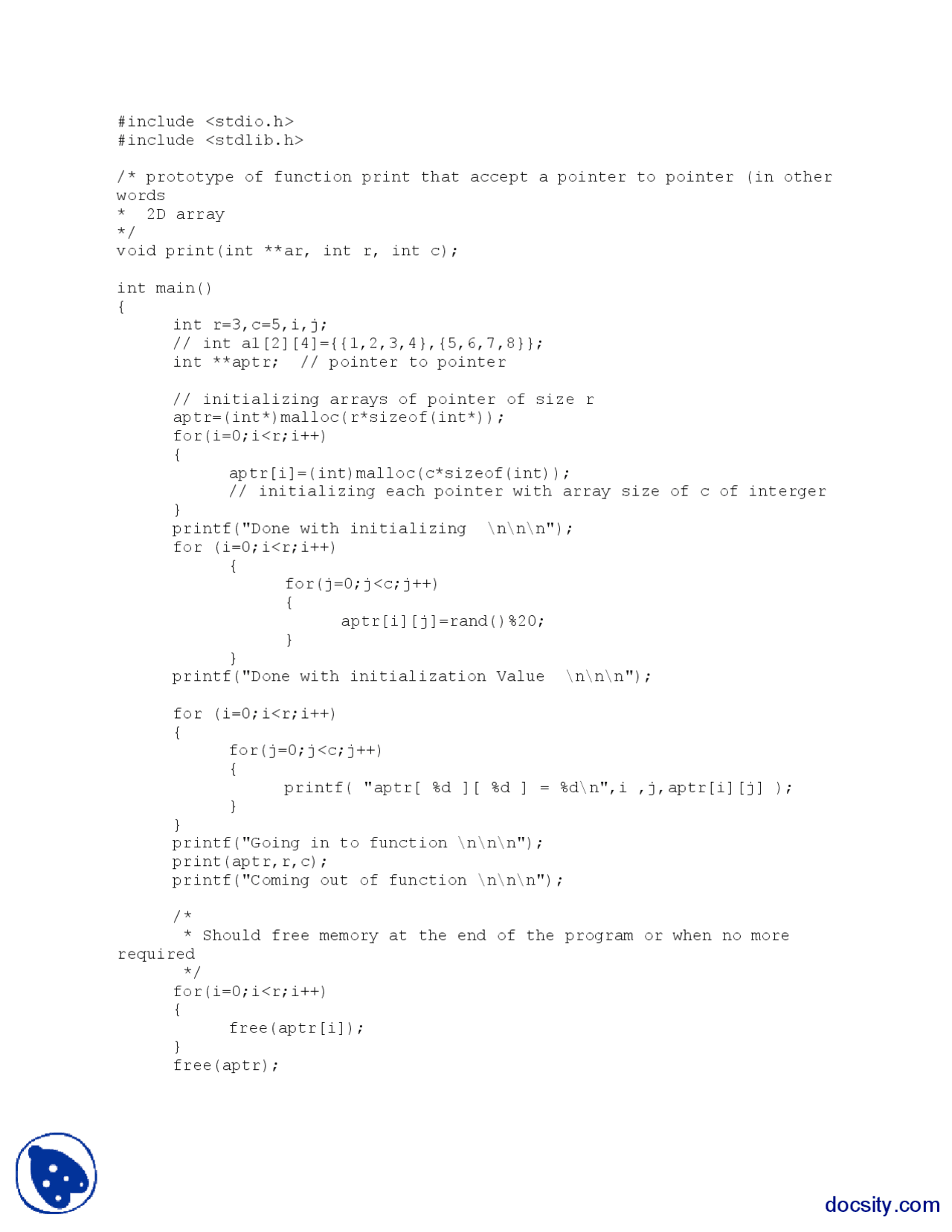 Pointer Part 2 Computer Fundamentals Lab Codes Docsity